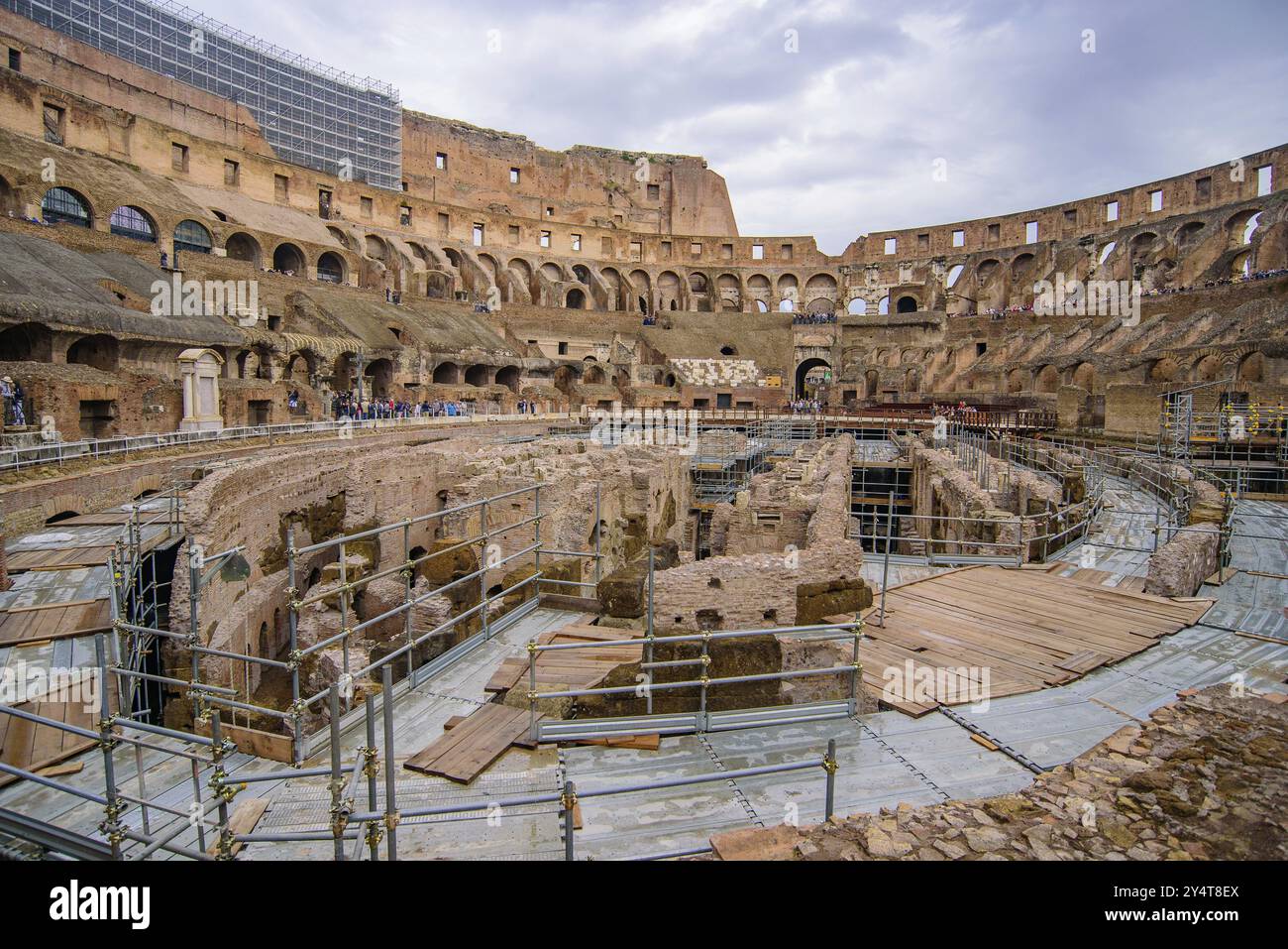 Interior of Colosseum, an oval amphitheatre and the most popular ...