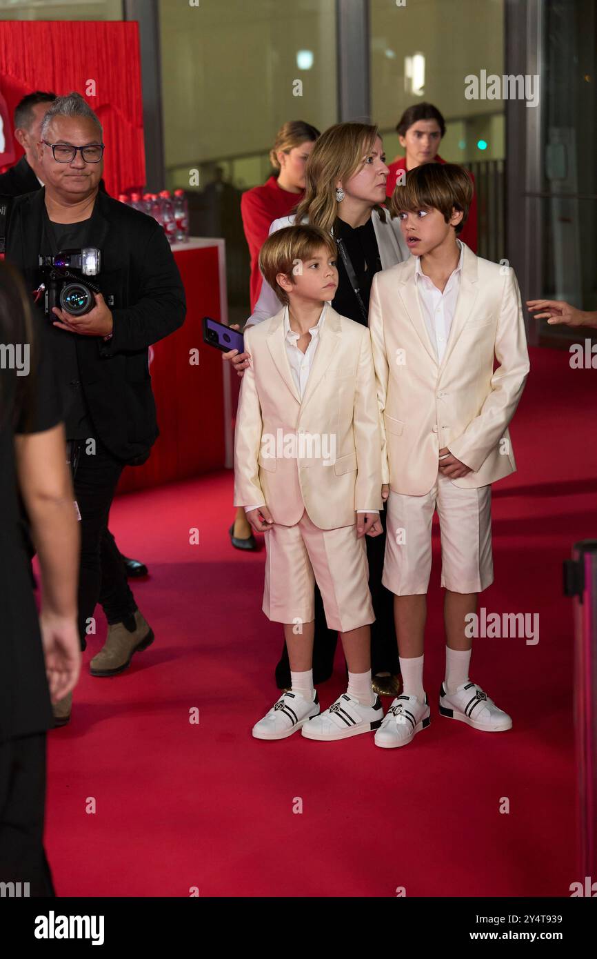 Sasha, Milan, Shakira children attends the red carpet during the 24th ...