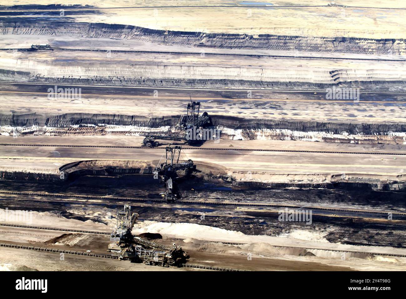 RWE lignite opencast mine near Eschweiler, lignite excavator, coal ...