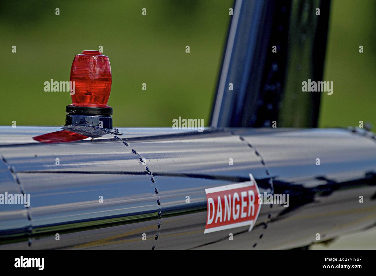 Tail of a helicopter with anti-collision light Stock Photo - Alamy