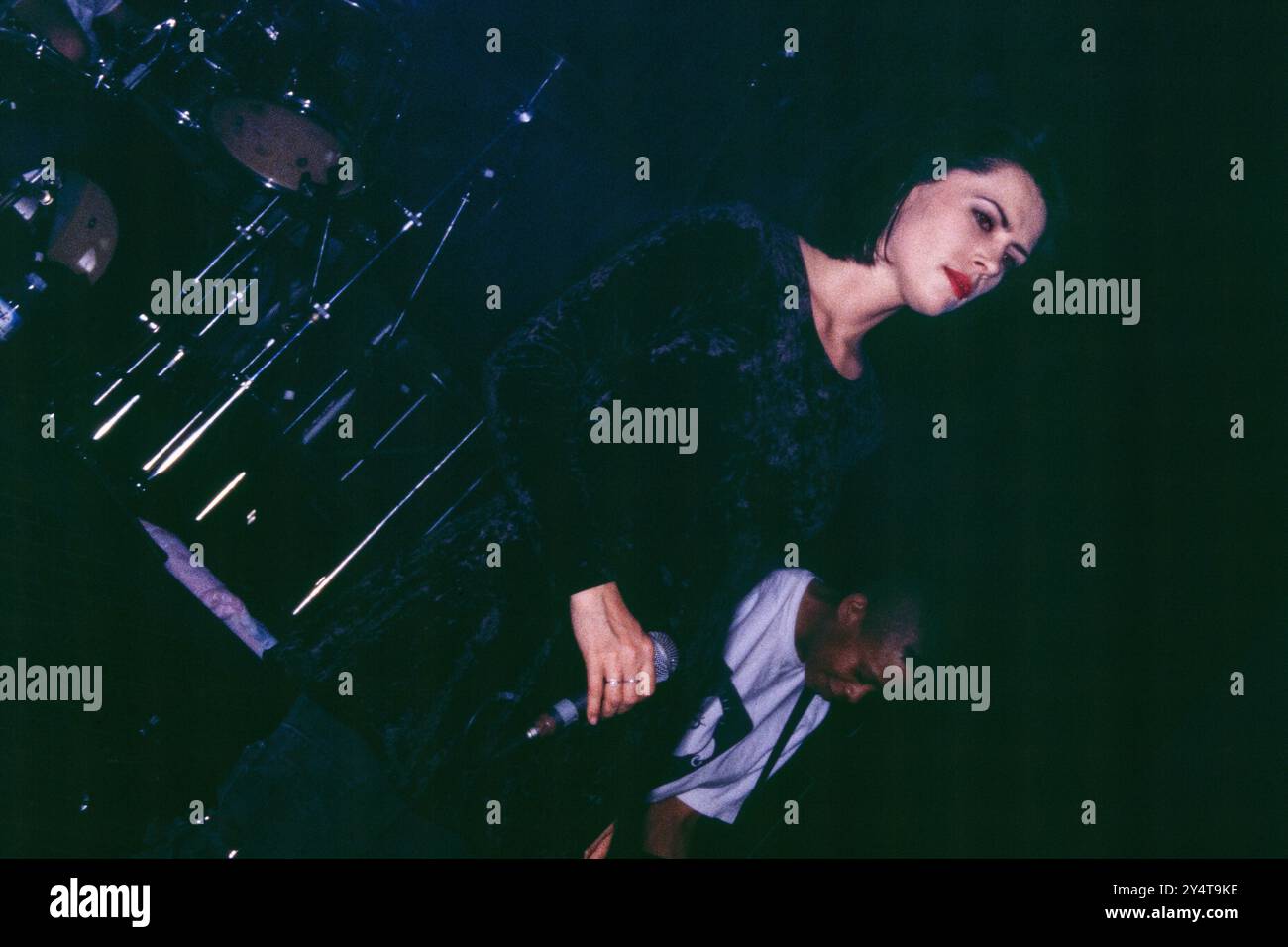 TONI HALLIDAY, CURVE, CONCERT, 1993: Toni Halliday of Curve playing ...