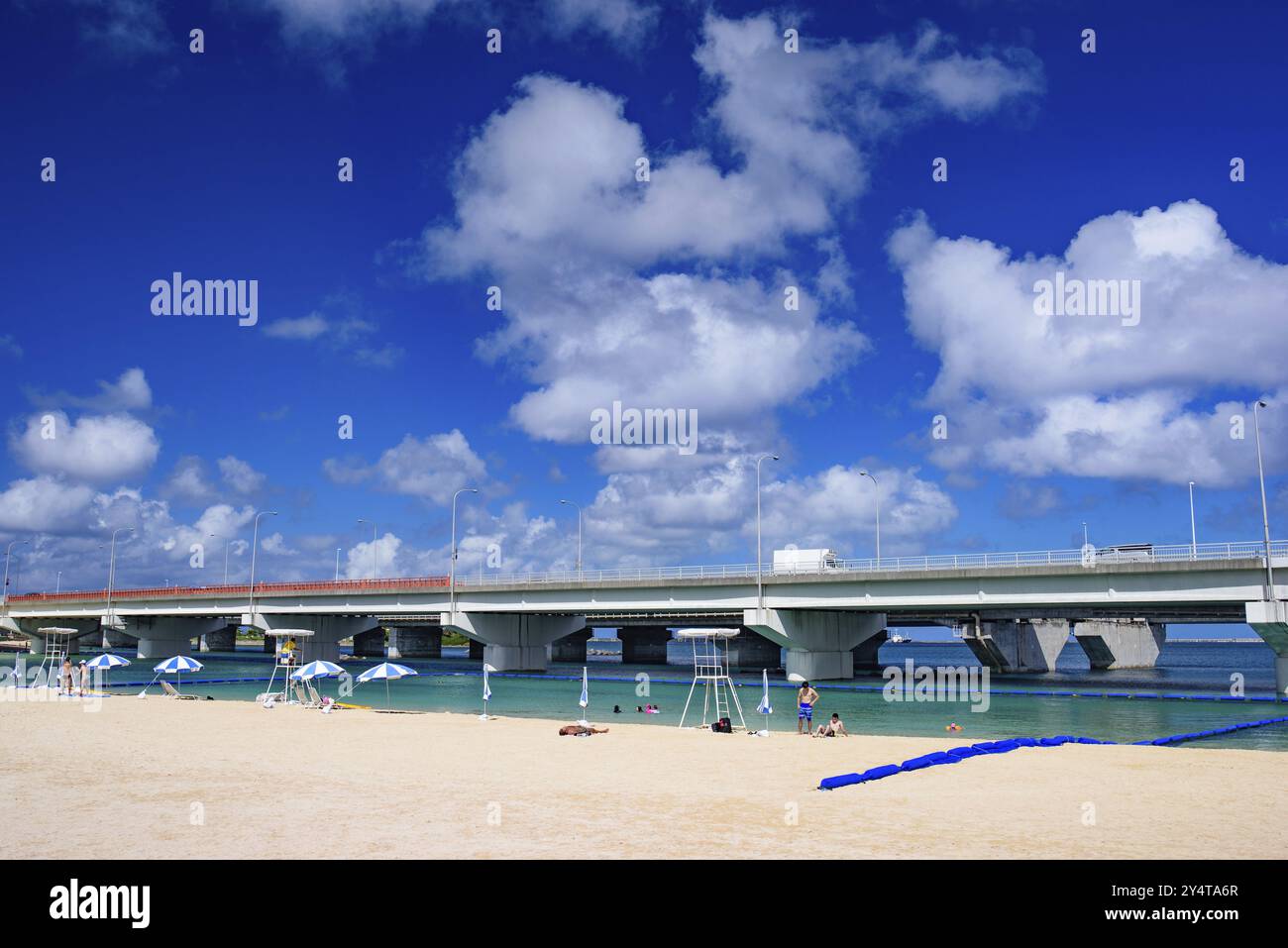 Naminoue Beach under the highway in Naha, Okinawa, Japan, Asia Stock ...