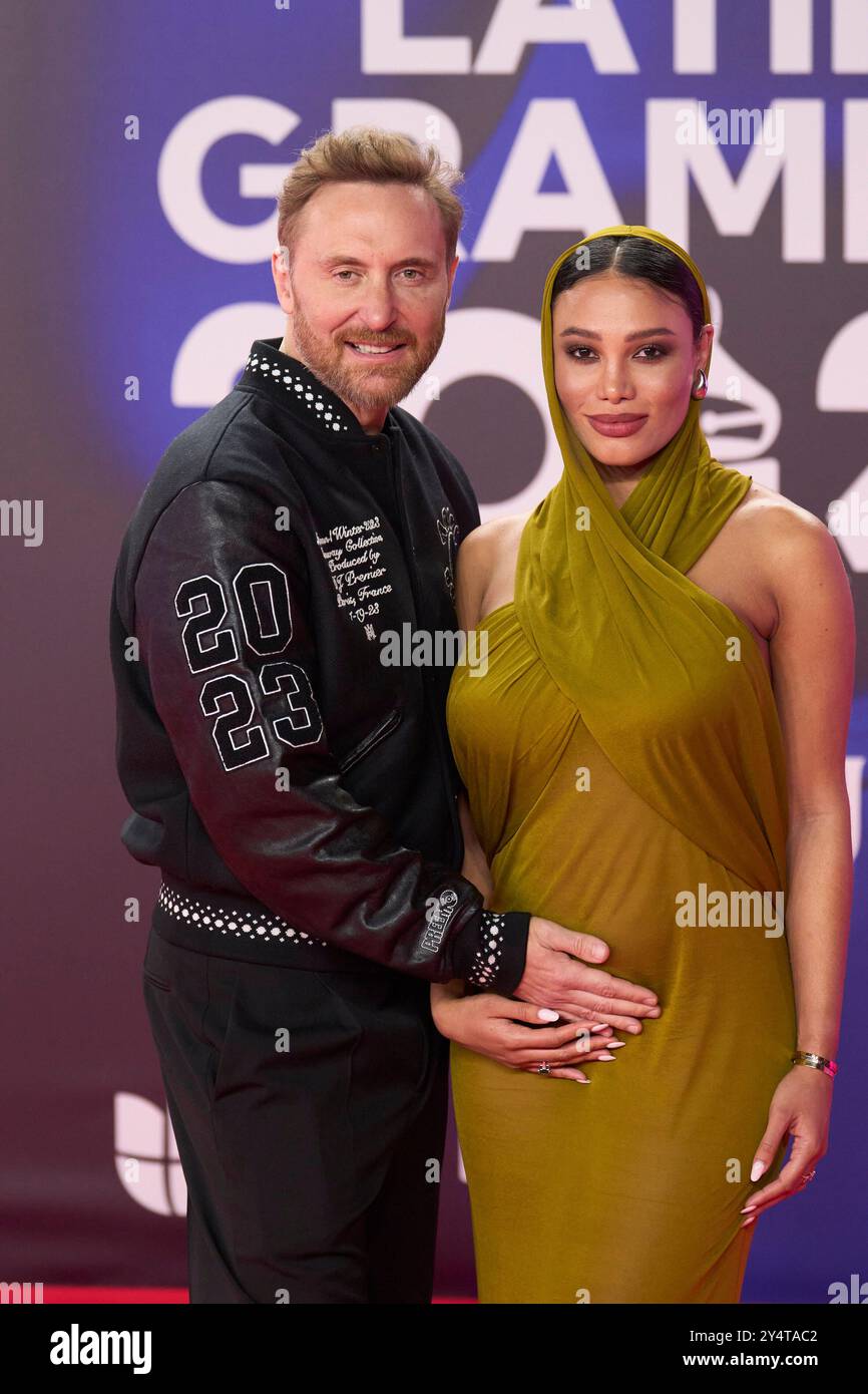 David Guetta, Jessica Ledon attends the red carpet during the 24th ...