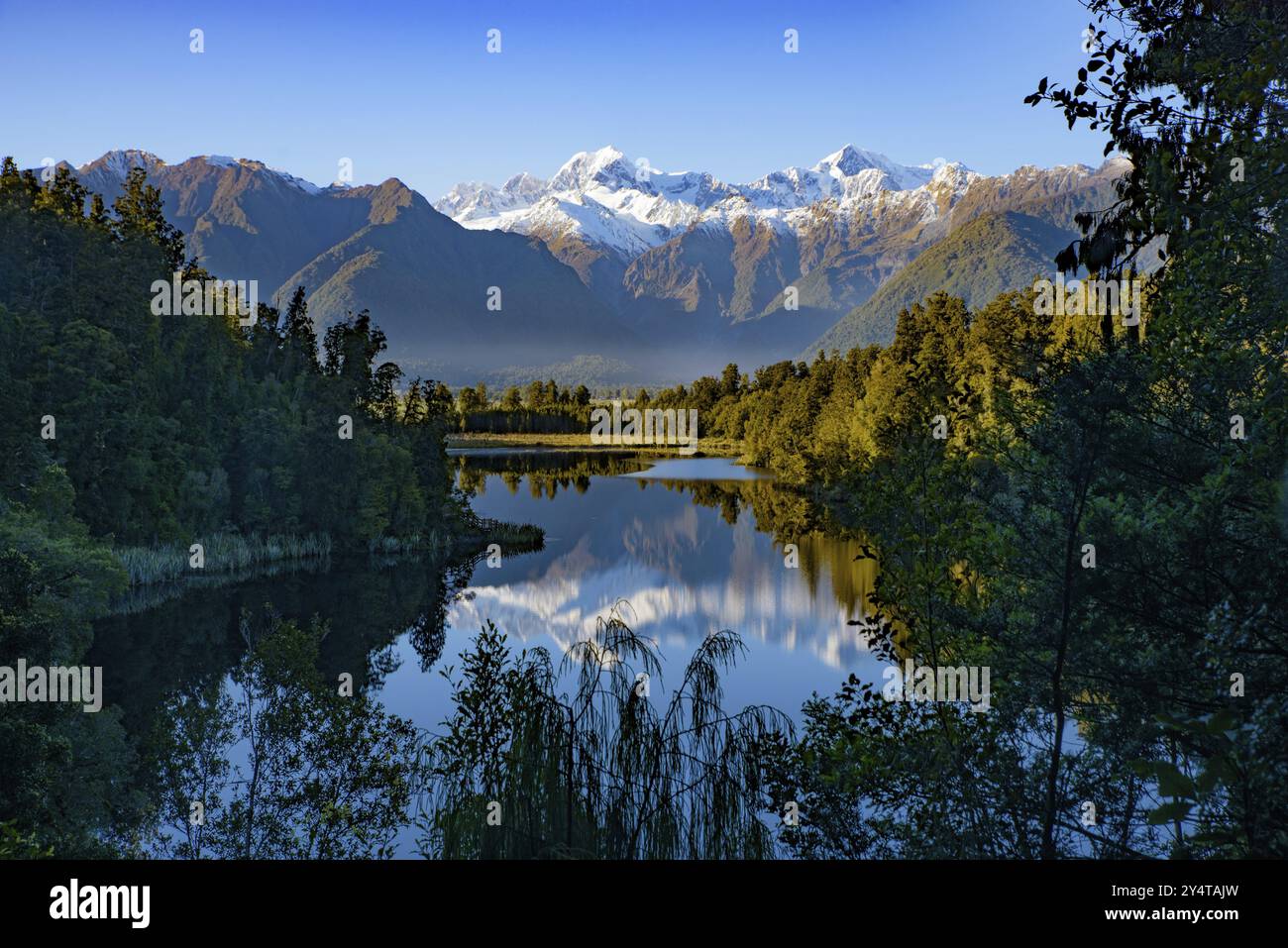 Lake Matheson in South Island, New Zealand, Oceania Stock Photo - Alamy