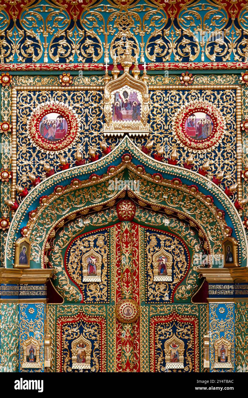 An interior view of the Russian Orthodox Solovetsky Monastery founded ...