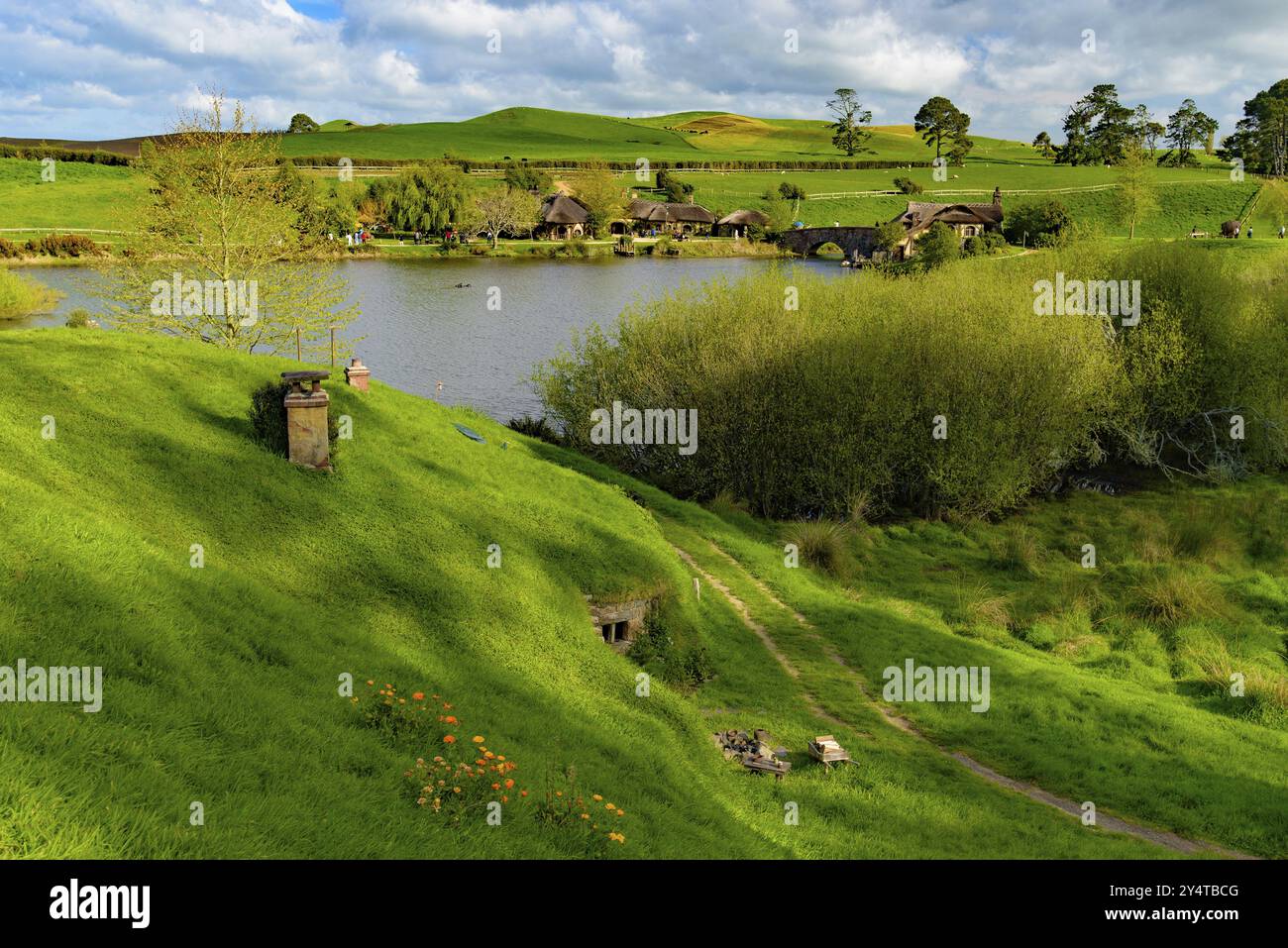 Hobbiton Movie Set of Shire in The Lord of the Rings and The Hobbit ...
