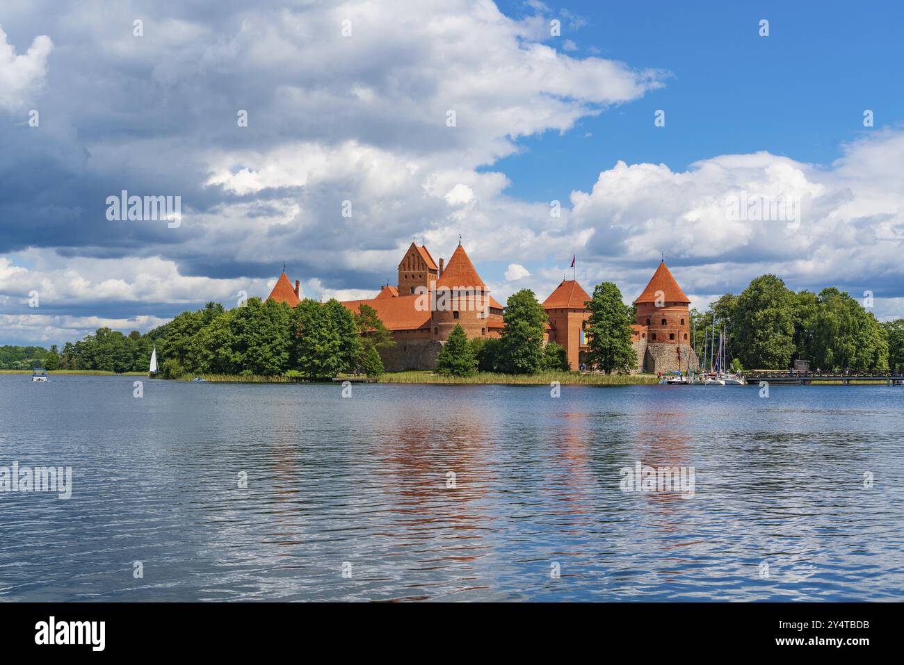 Trakai Island Castle on Lake Galve in Trakai, Lithuania, Europe Stock ...