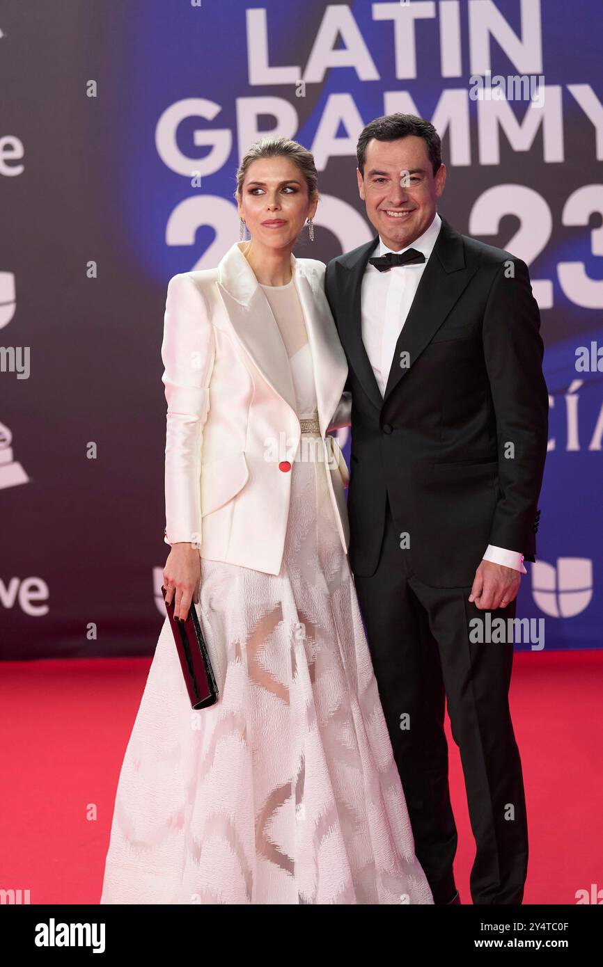 Manuela Villena, Juan Manuel Moreno Bonilla attends the red carpet ...