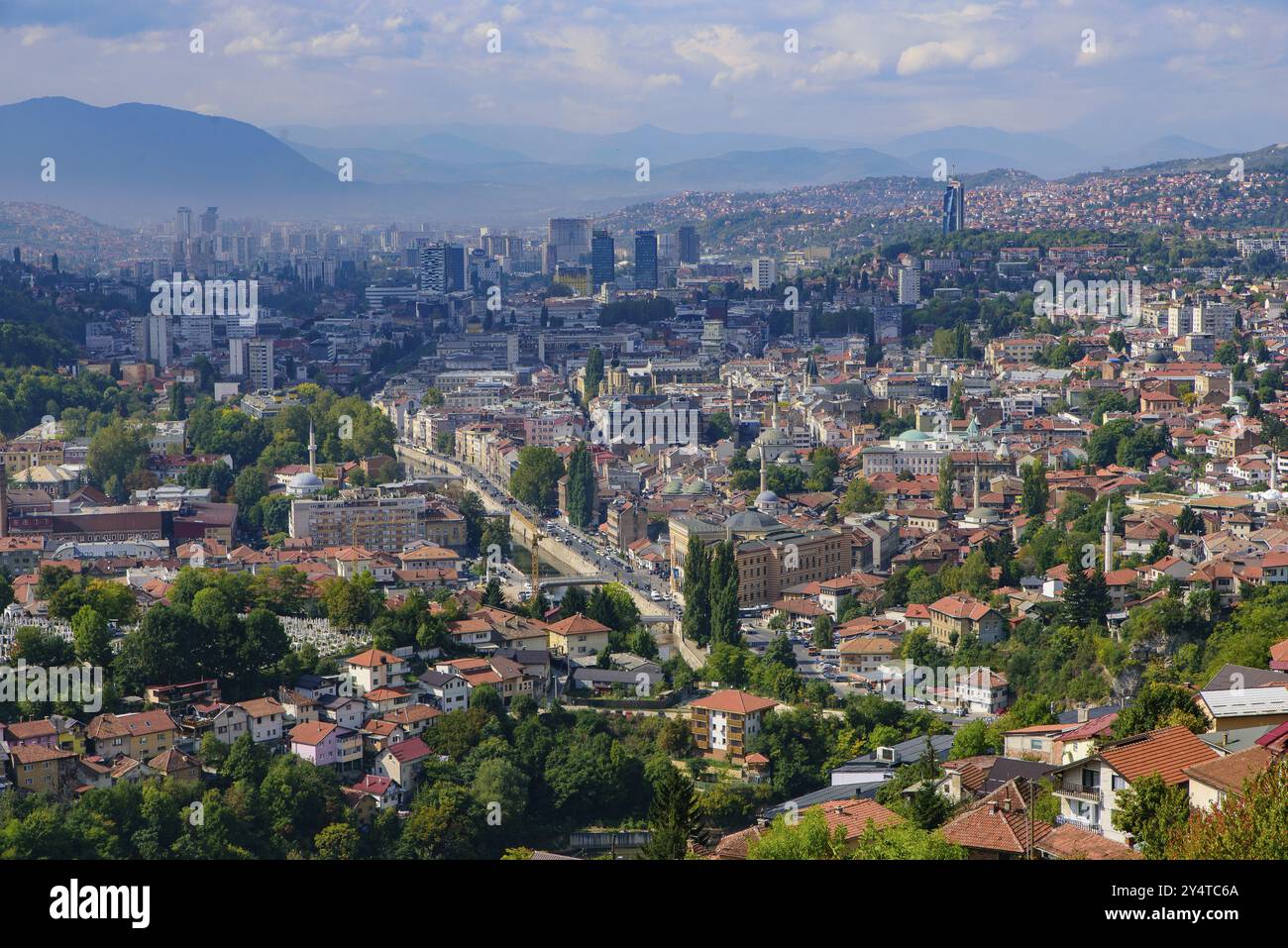 Overview of the city of Sarajevo, the capital of Bosnia and Herzegovina ...