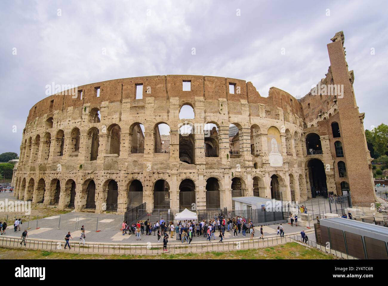 Colosseum, an oval amphitheatre and the most popular tourist attraction ...