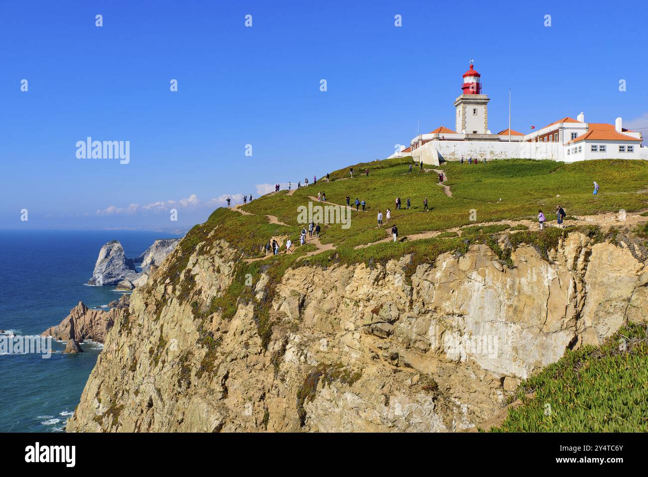 Cape Roca (Cabo da Roca), the westernmost point of Europe in Sintra ...