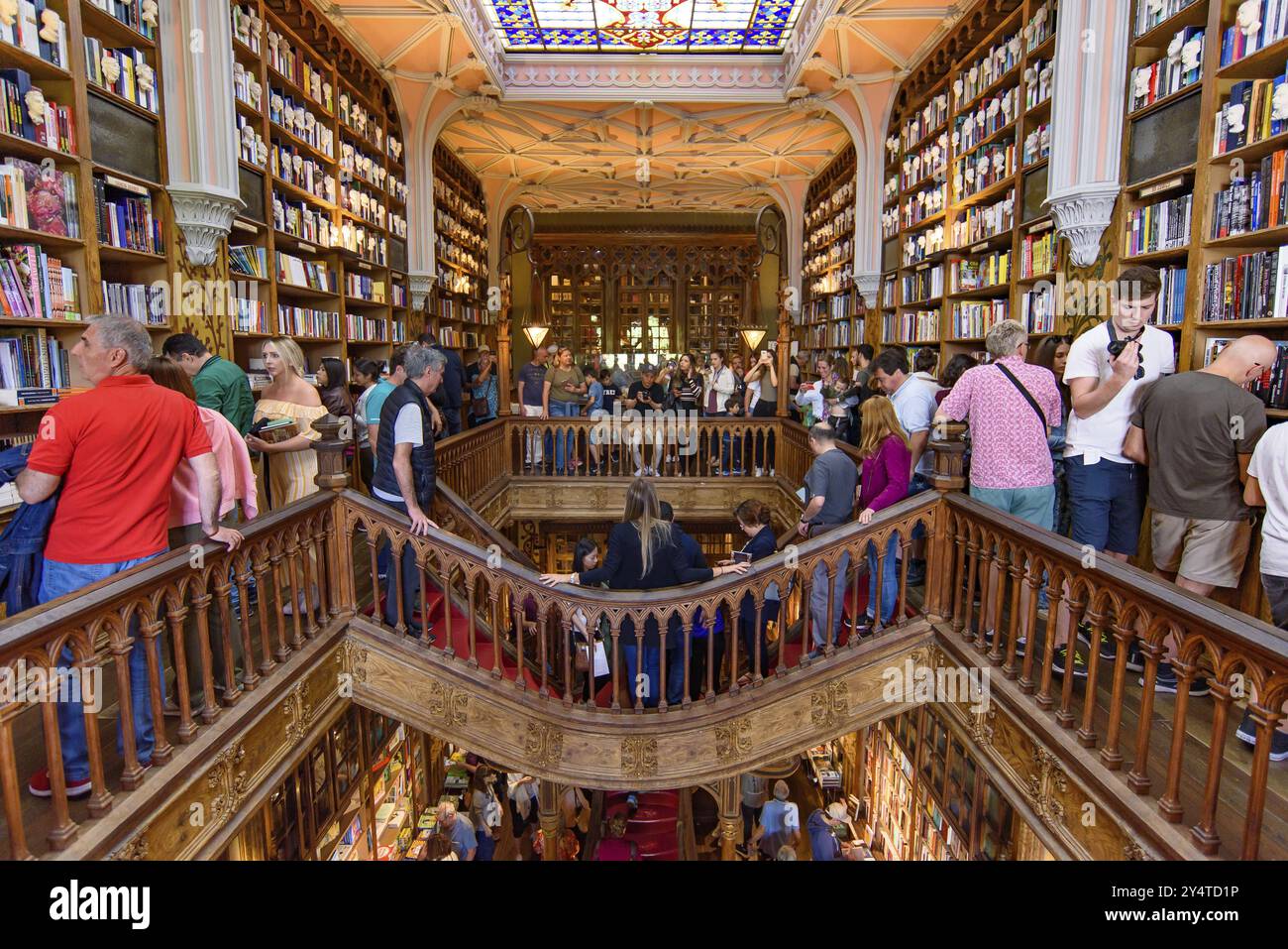 Interior of Lello Bookstore, one of the most beautiful bookstores in ...