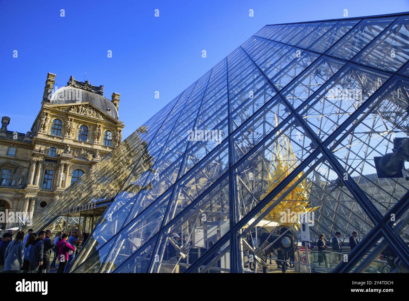 Louvre Museum (Musee du Louvre) with Pyramid in Paris, France, Europe ...