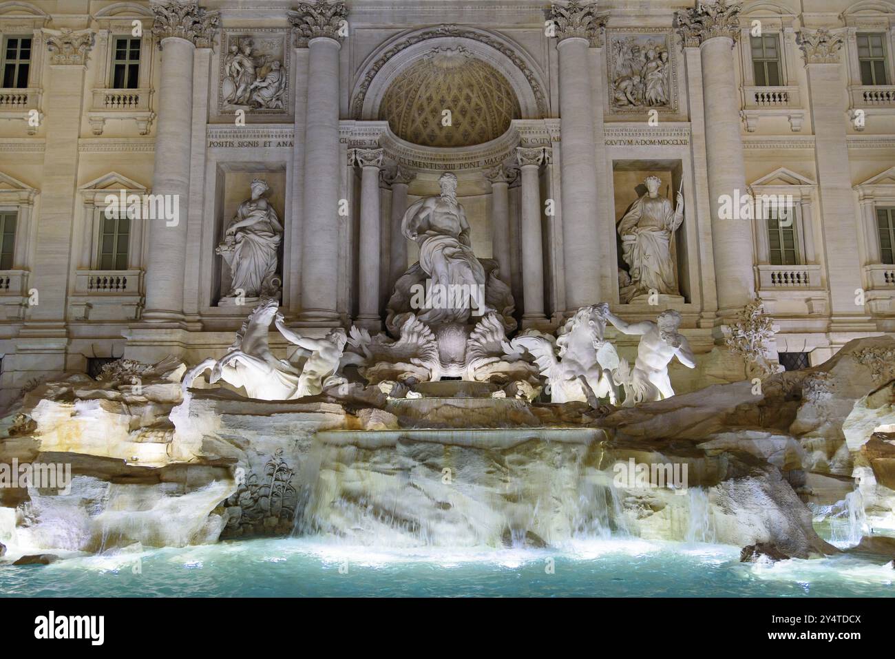 Trevi Fountain at night, one of the most famous fountains in the world ...