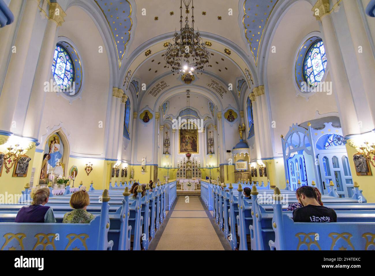 Interior of Blue Church in the Old Town in Bratislava, Slovakia, Europe ...