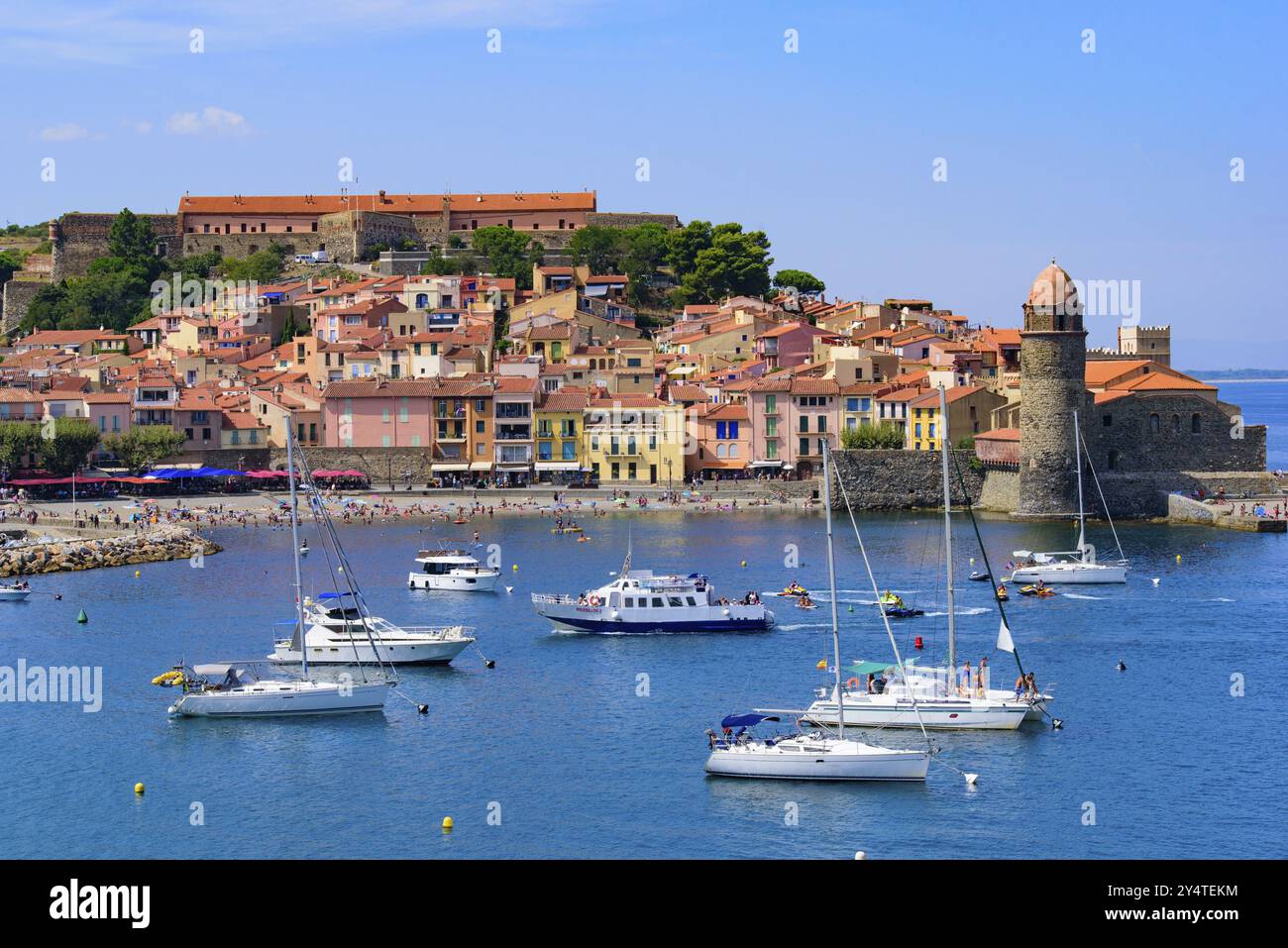 The old town of Collioure, a seaside resort in Southern France Stock ...