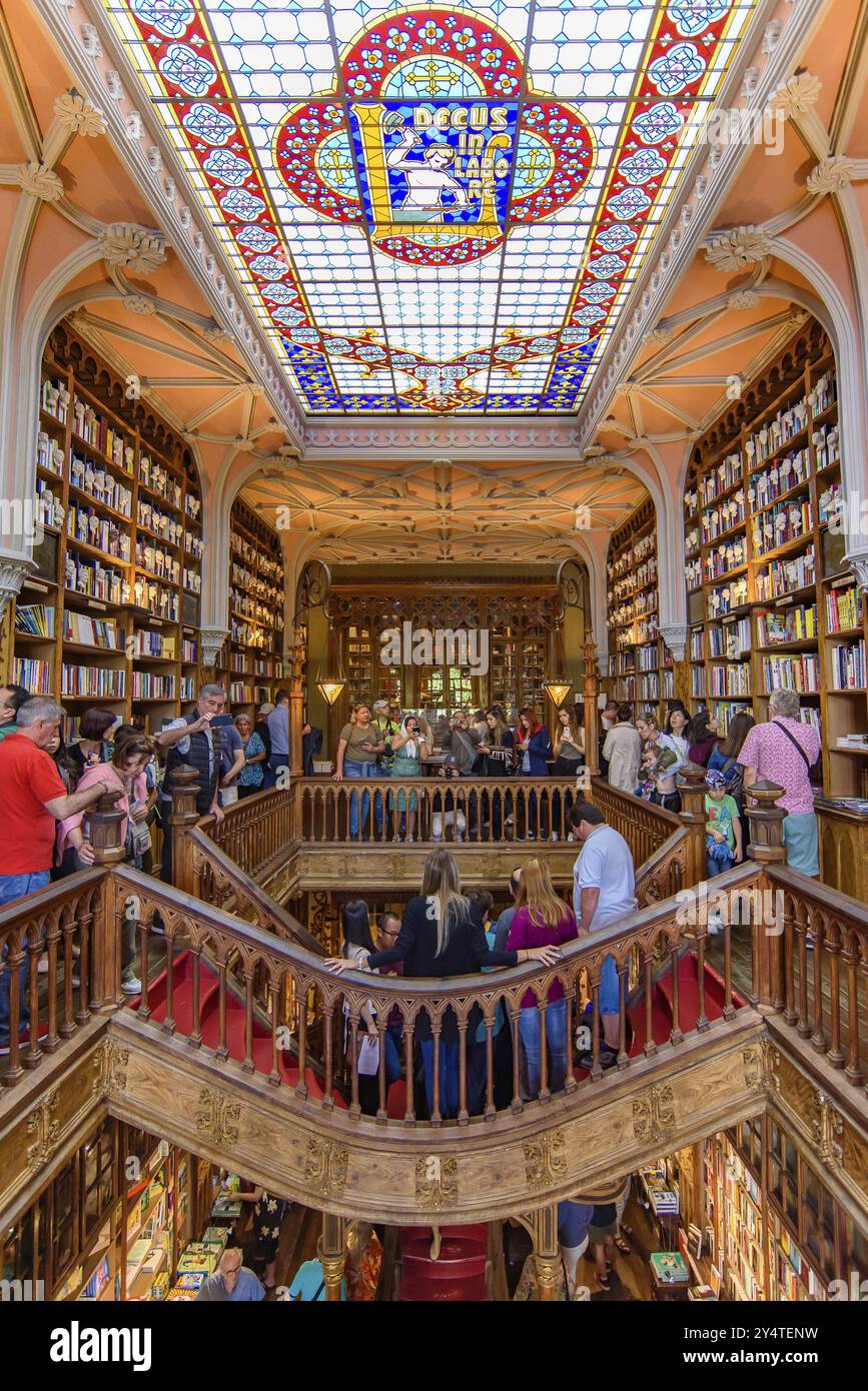 Interior of Lello Bookstore, one of the most beautiful bookstores in ...