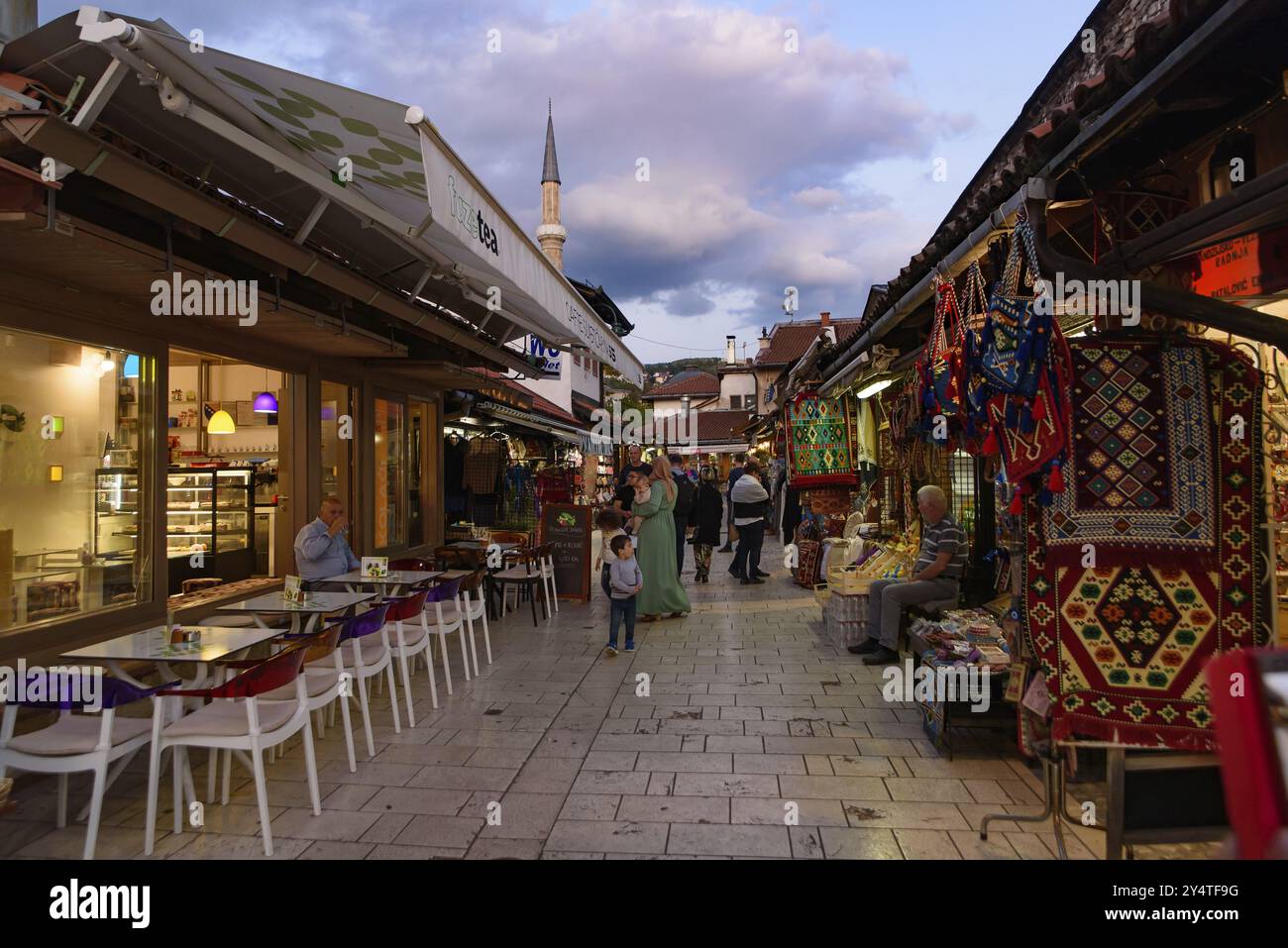 Street view of Stari Grad, the old city of Sarajevo in Bosnia and ...