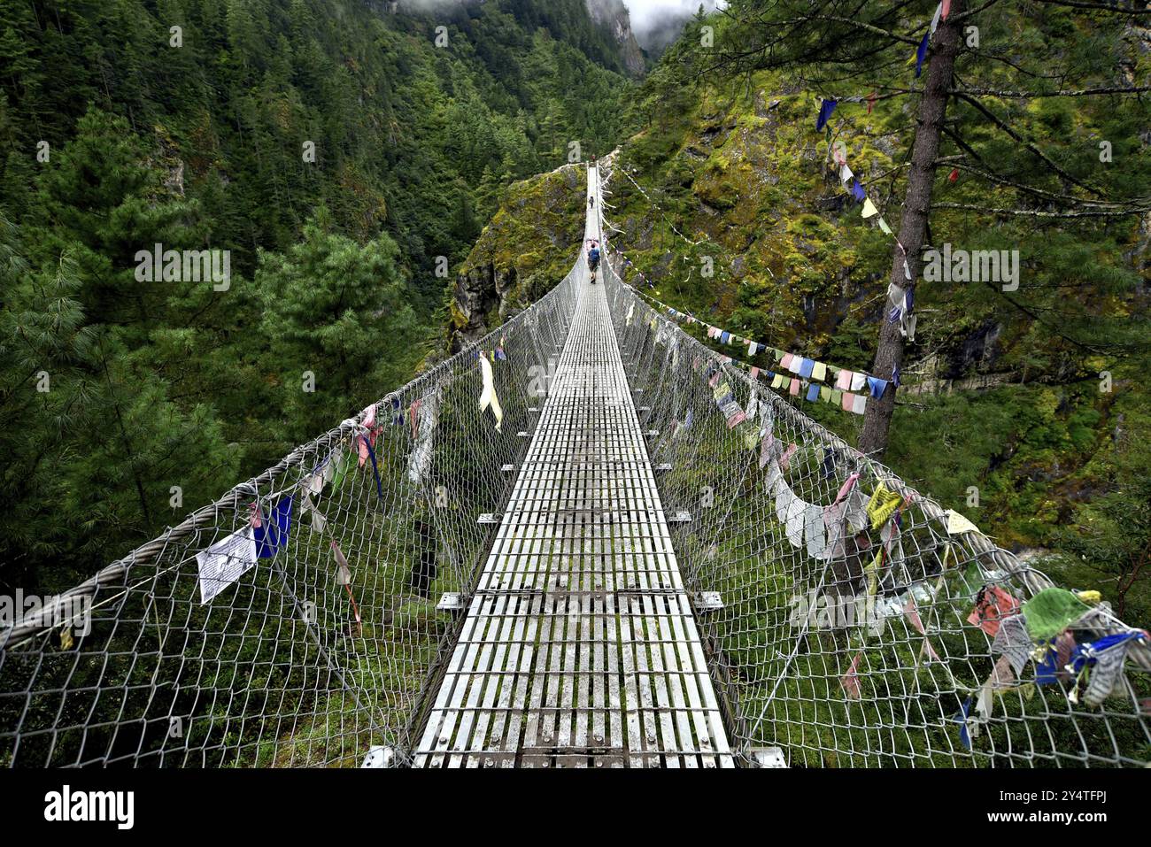 Suspension Bridge at Himalayan area in Nepal Stock Photo - Alamy