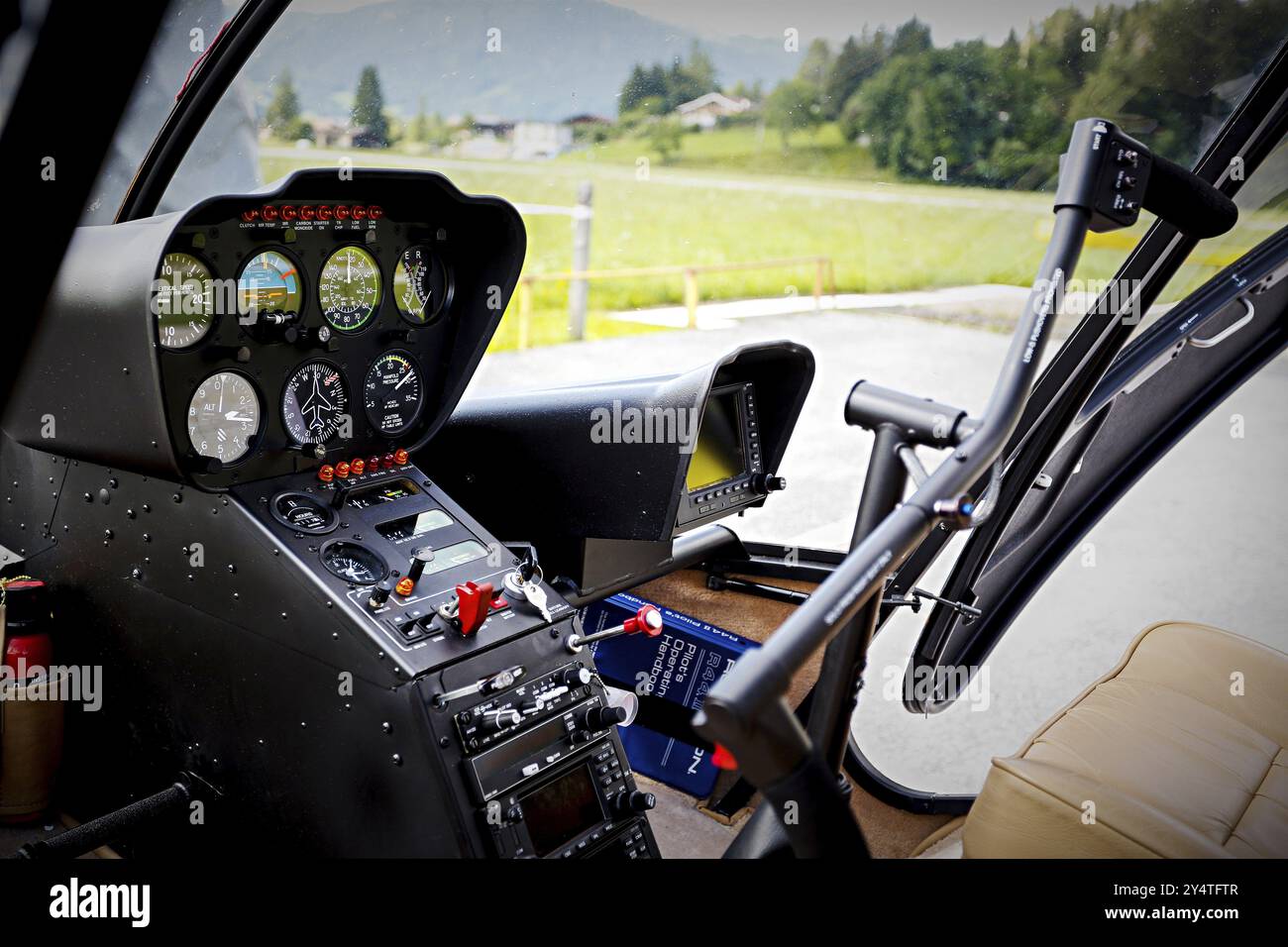 Cockpit of a helicopter Stock Photo - Alamy