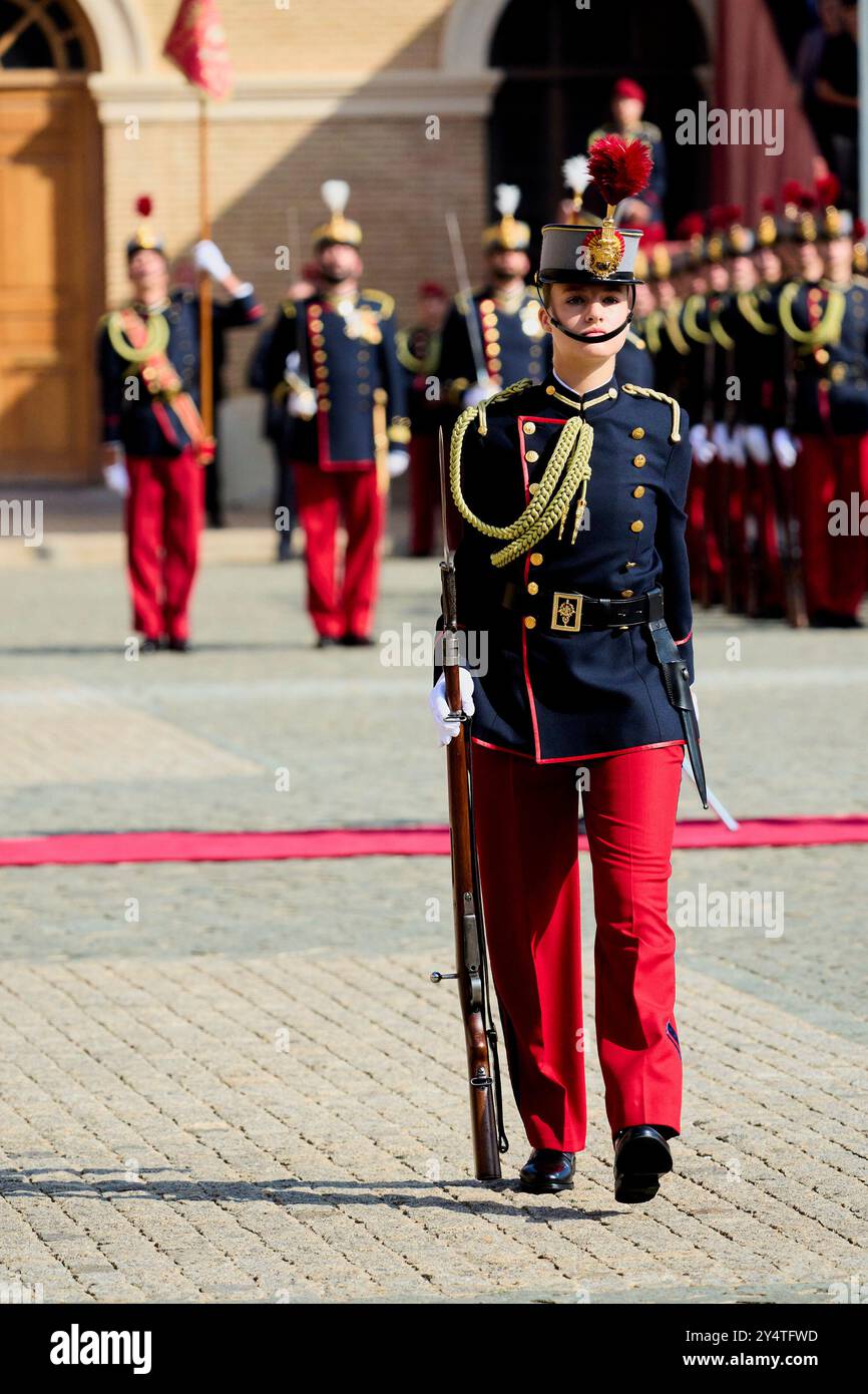 Crown Princess Leonor attends pledge of allegiance to the flag at ...