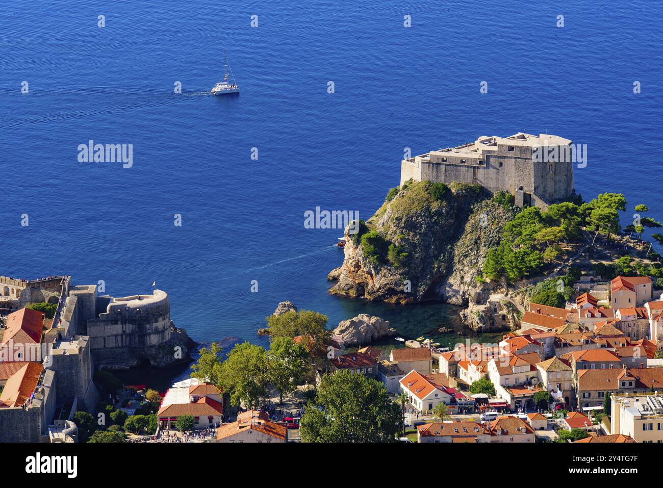 Fort Lovrijenac, a fortress by the western wall of the old city of ...