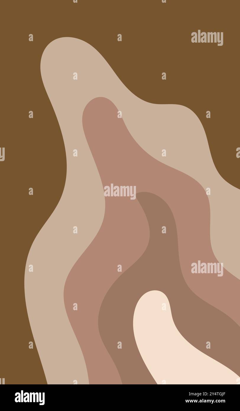 Abstract background with curved shapes in brown shades. Suitable for ...