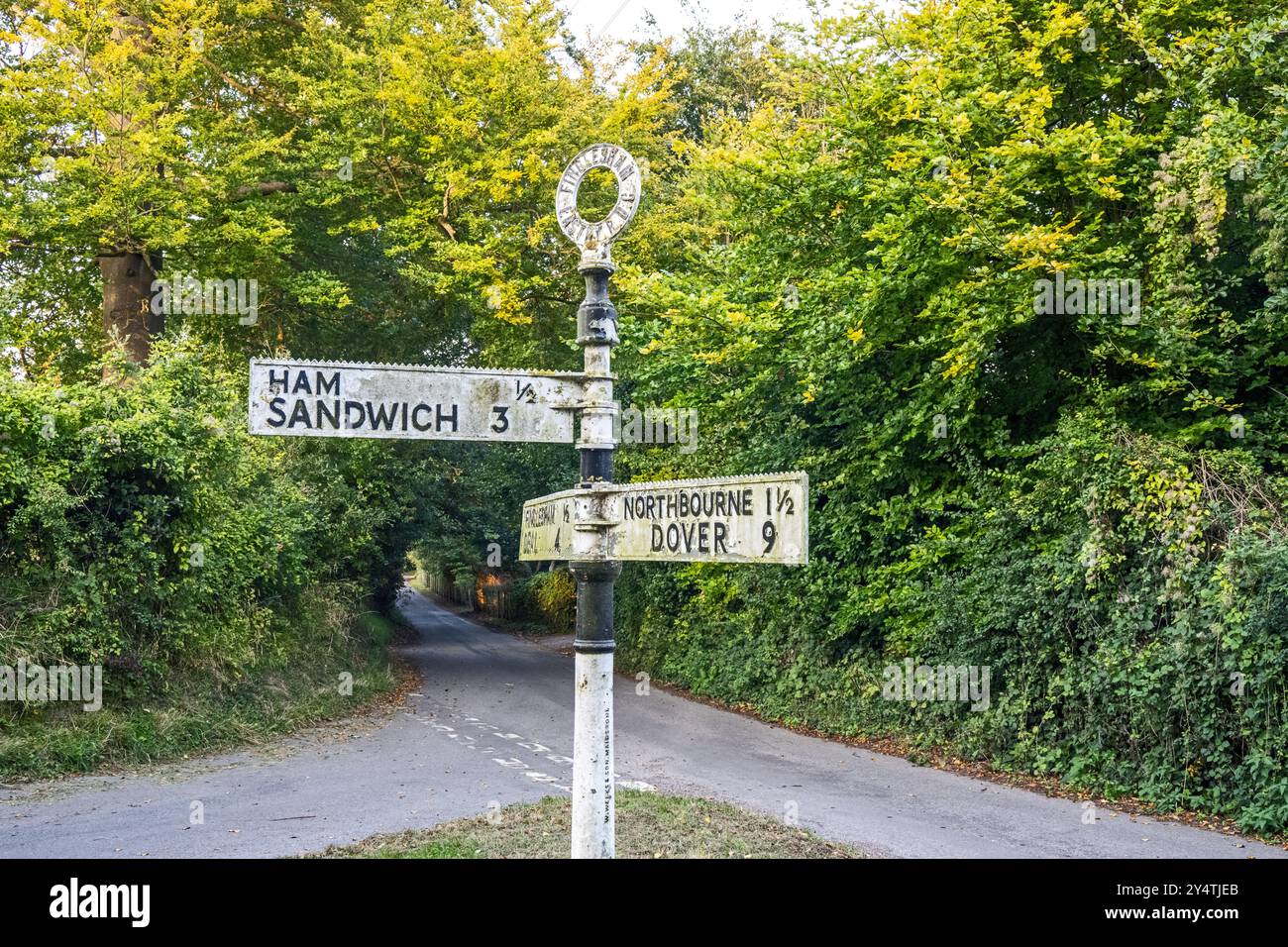 The classic 'Ham / Sandwich' road sign in Kent. UK Stock Photo - Alamy