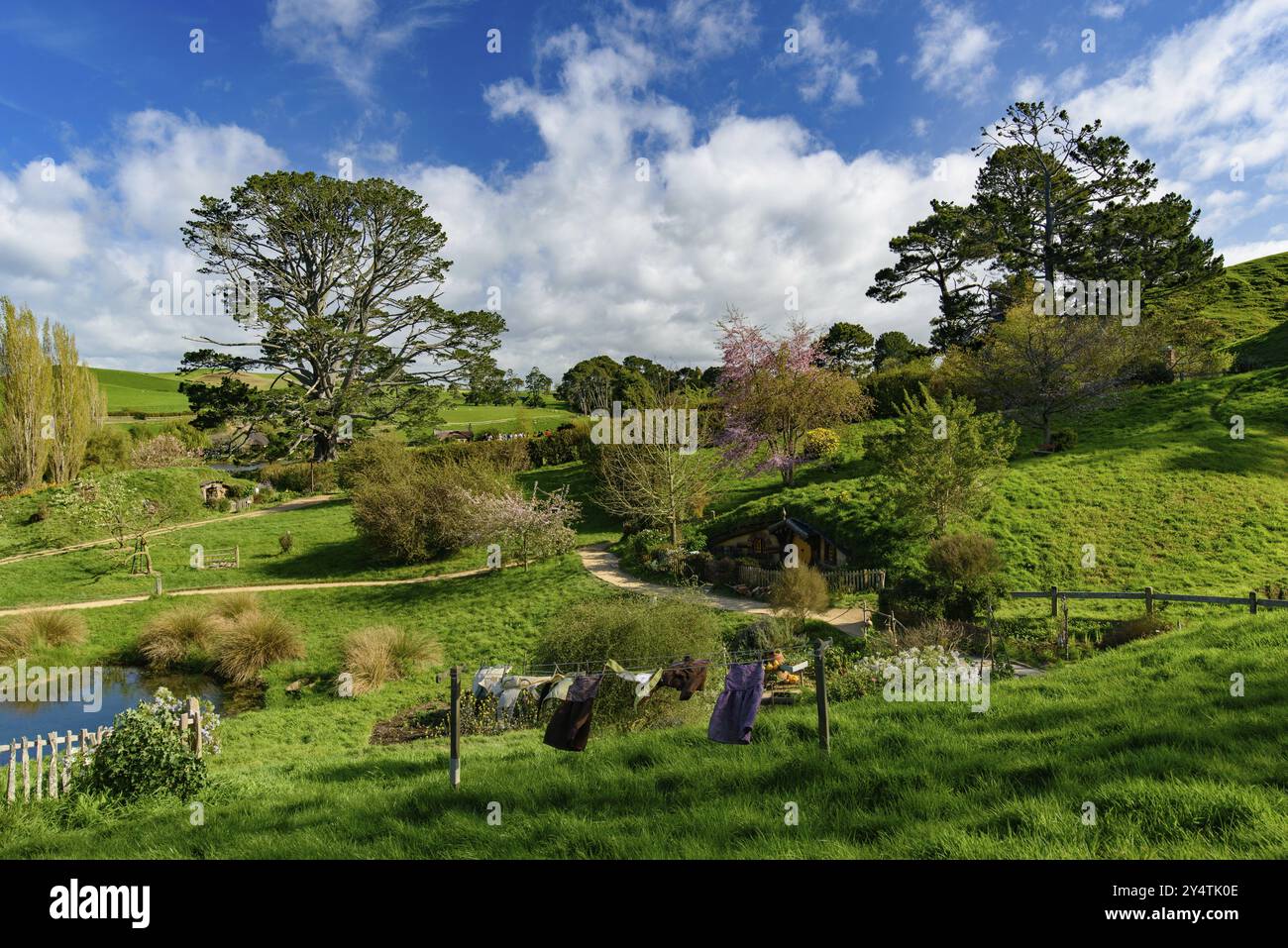 Hobbiton Movie Set of Shire in The Lord of the Rings and The Hobbit ...