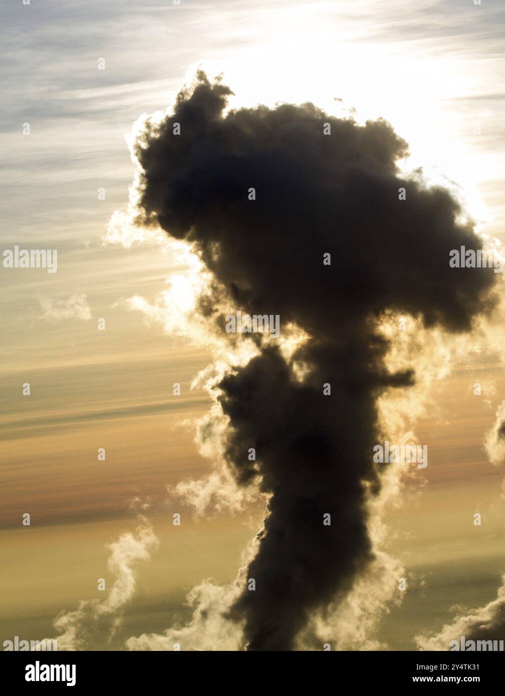 Smoke column from a power station Stock Photo - Alamy