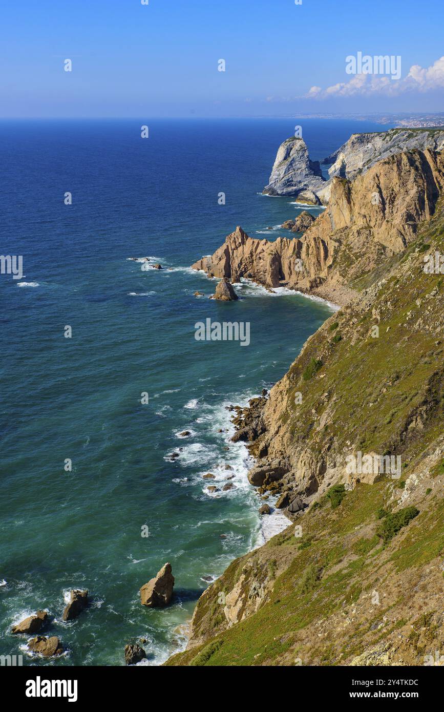 Cape Roca (Cabo da Roca), the westernmost point of Europe in Sintra ...