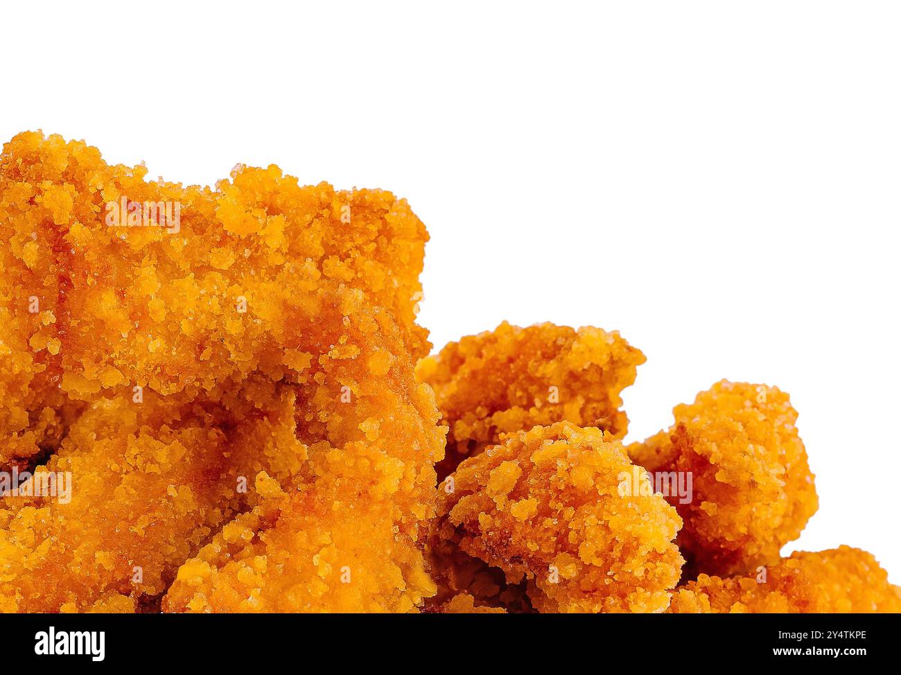 Delicious golden-brown breaded chicken tenders isolated on white, ideal ...