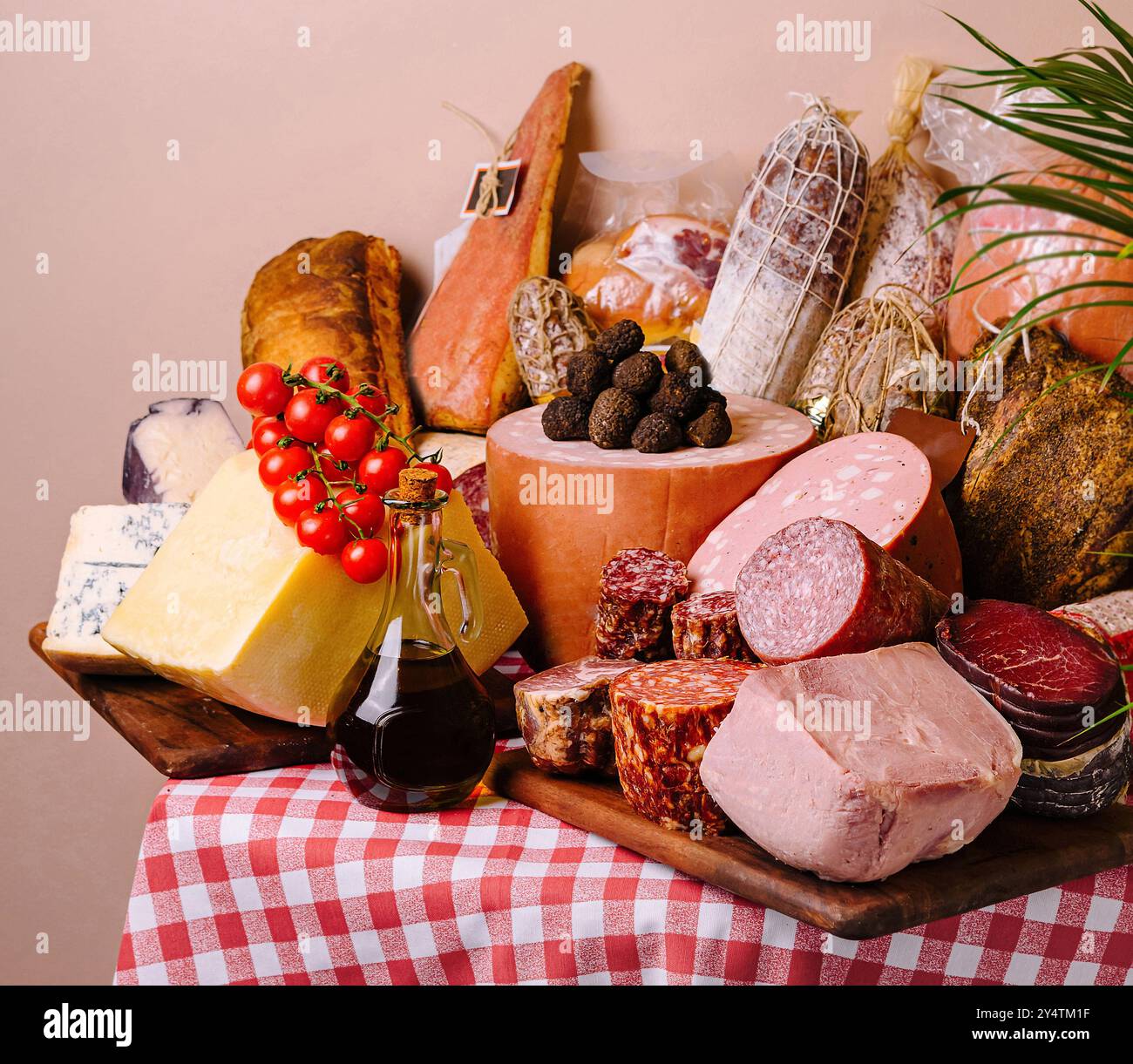 Artfully arranged selection of fine cheeses hi-res stock photography ...