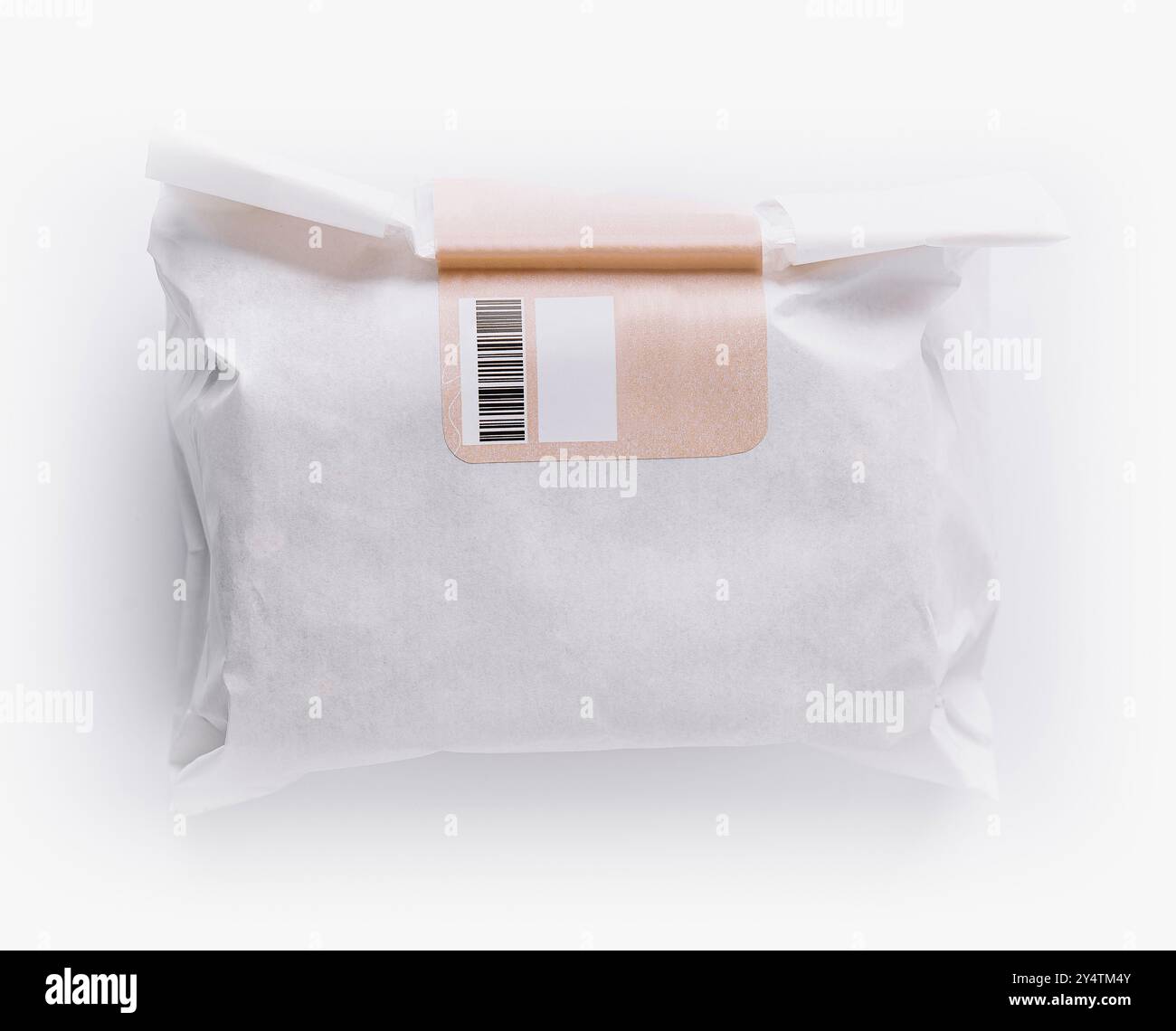 Top view of a generic wrapped package on a white background Stock Photo ...