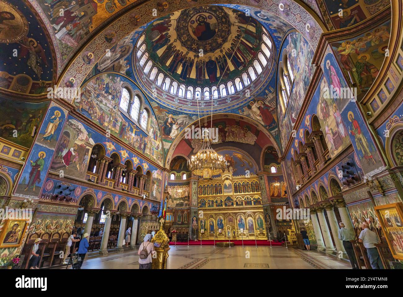 Interior of Holy Trinity Cathedral in Sibiu, Transylvania, Romania ...