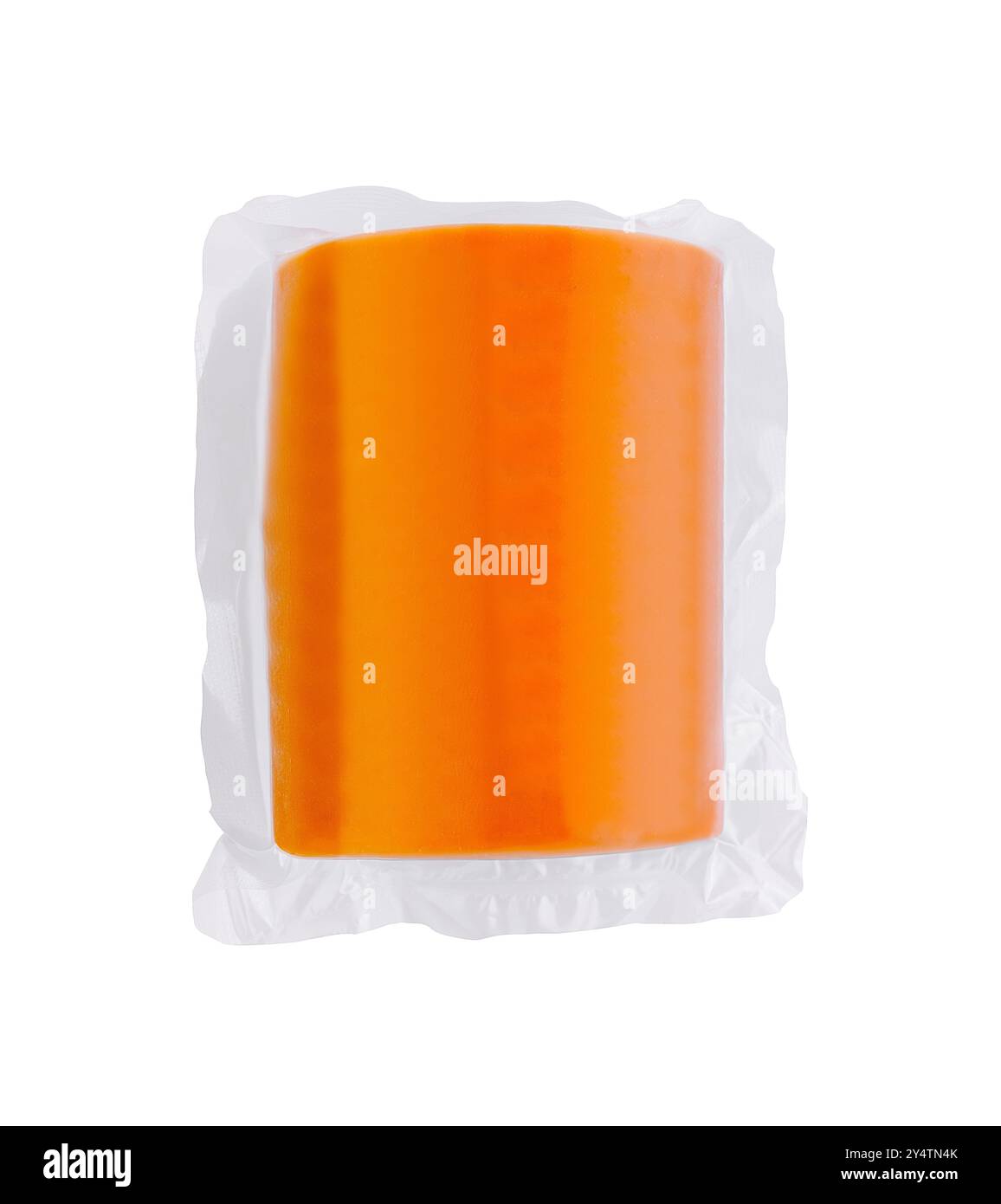 Block of cheddar cheese wrapped in plastic staying fresh and ready to ...