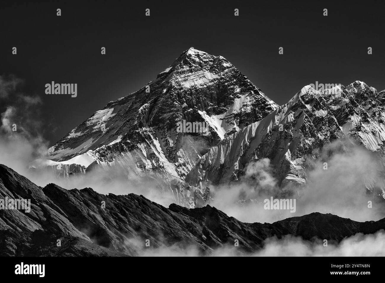 Mount Everest, the highest mountain in the world, of Himalayas in Nepal ...