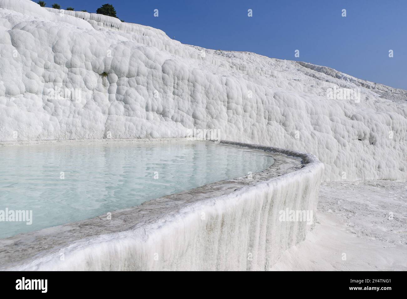 Travertine terrace formations and pools at Pamukkale (cotton castle ...