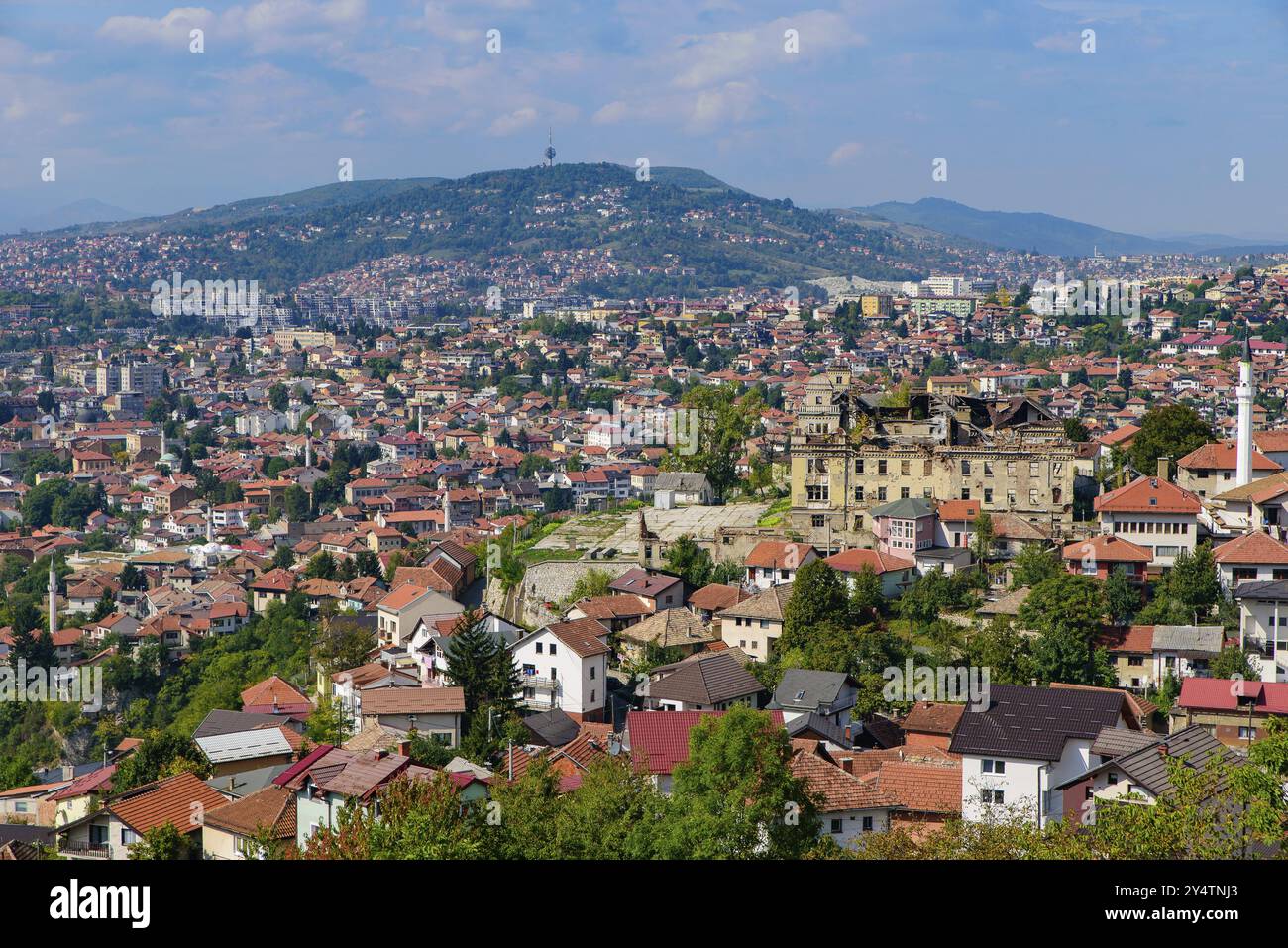 Overview of the city of Sarajevo, the capital of Bosnia and Herzegovina ...