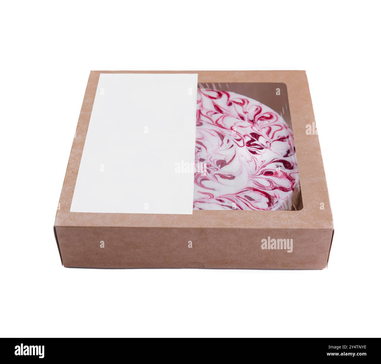 Cardboard box with transparent window containing a delicious swirl ...