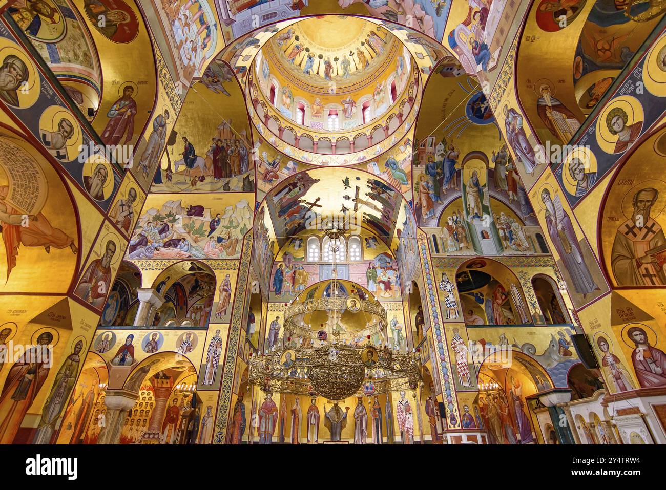 Interior of Cathedral of the Resurrection of Christ in Podgorica, Montenegro, Europe Stock Photo ...