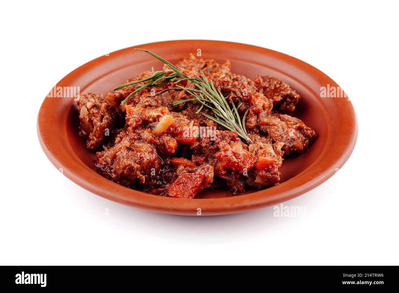Aromatic beef stew with tender meat and vegetables, seasoned with ...