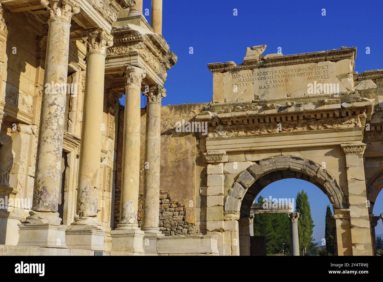 Library of Celsus, an ancient Roman building in Ephesus Archaeological ...