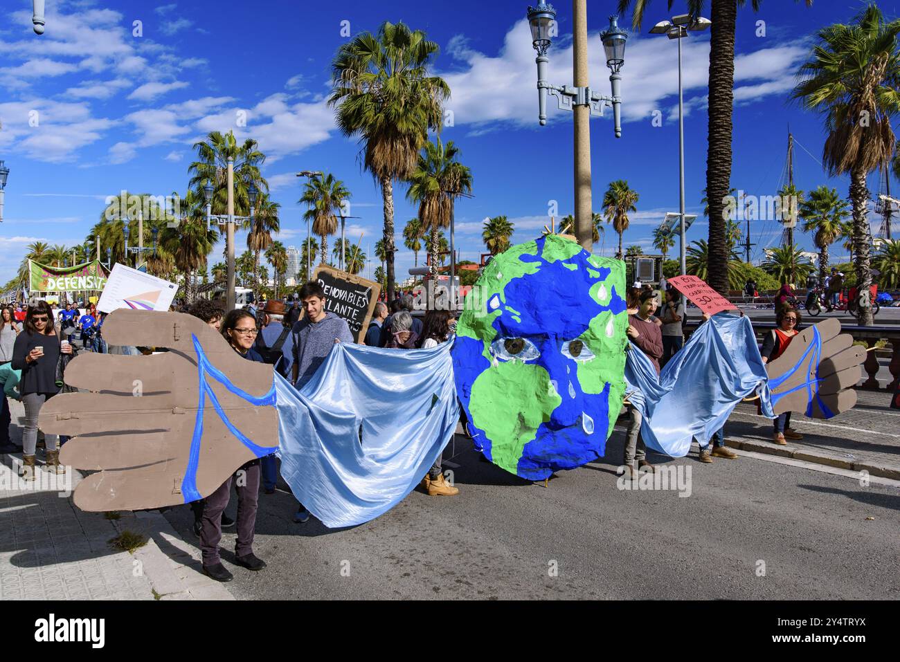 People protesting against air pollution and climate change on street in ...