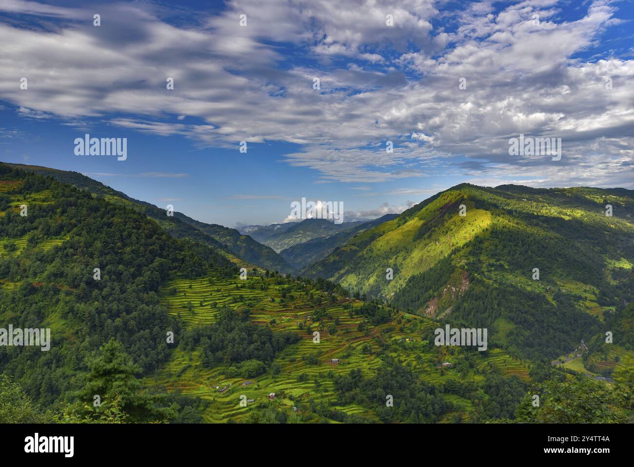 The view of the mountain area of Everest Base Camp trekking route at ...