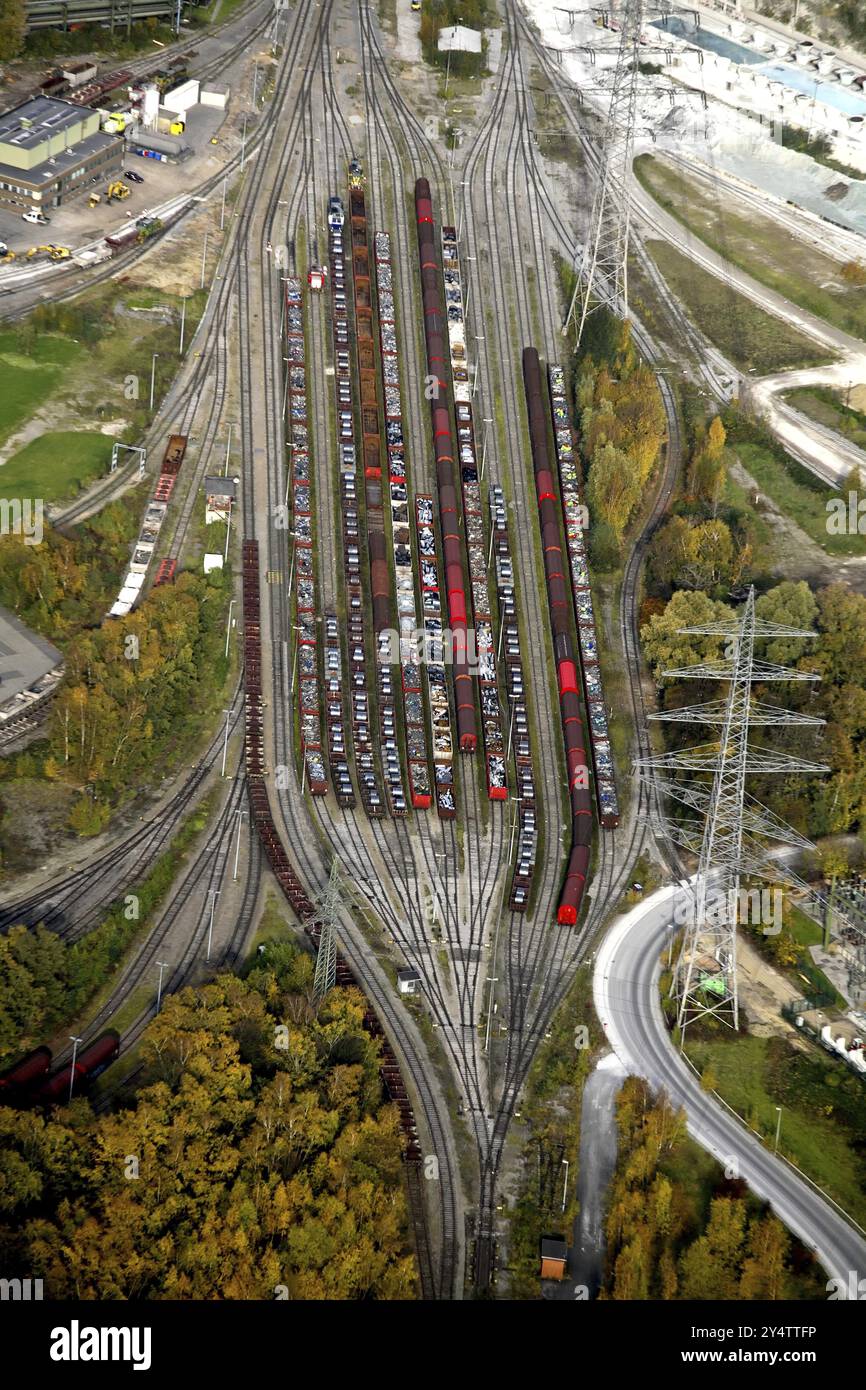 Goods trains near Oberhausen, rail traffic, rail transport, freight ...