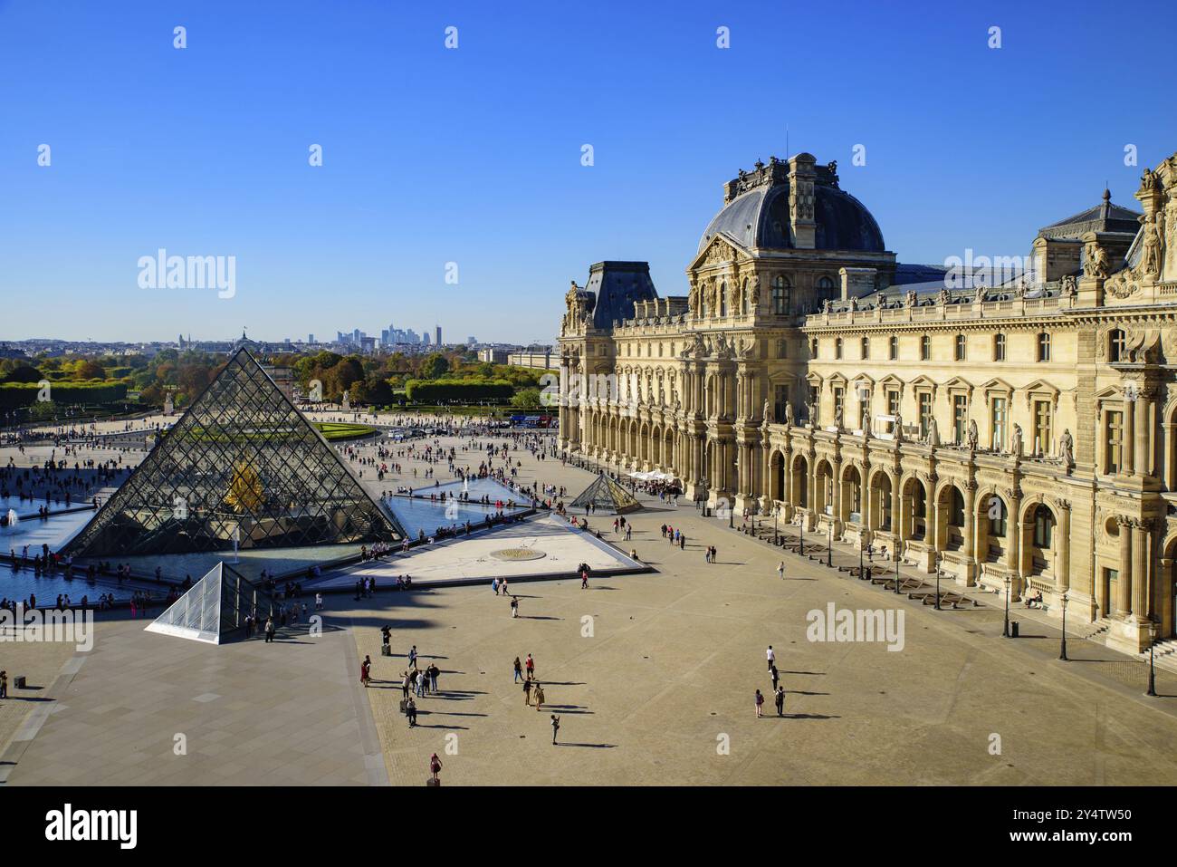 Louvre Museum (Musee du Louvre) with Pyramid in Paris, France, Europe ...