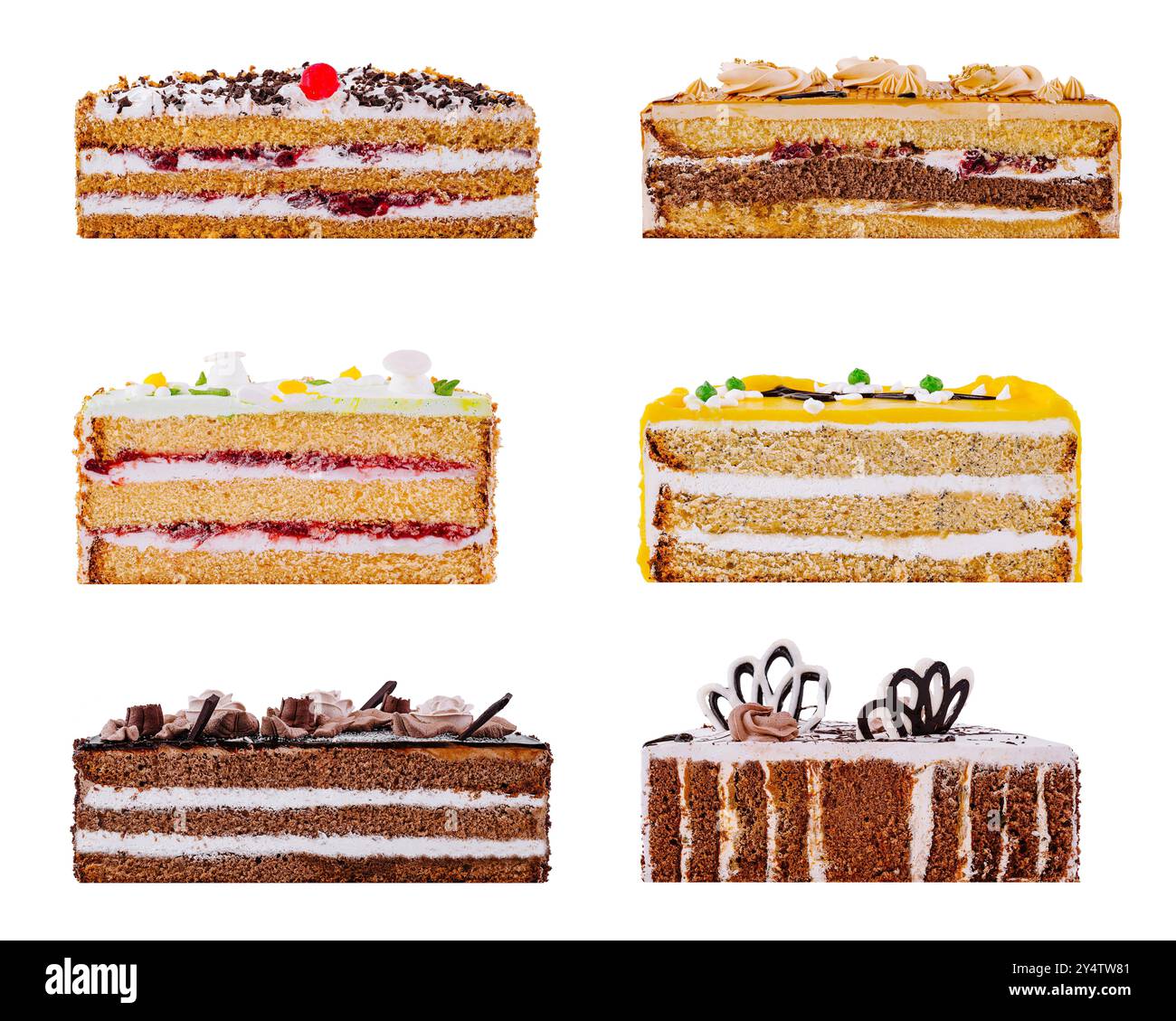 Pieces different delicious cakes Cut Out Stock Images & Pictures - Alamy