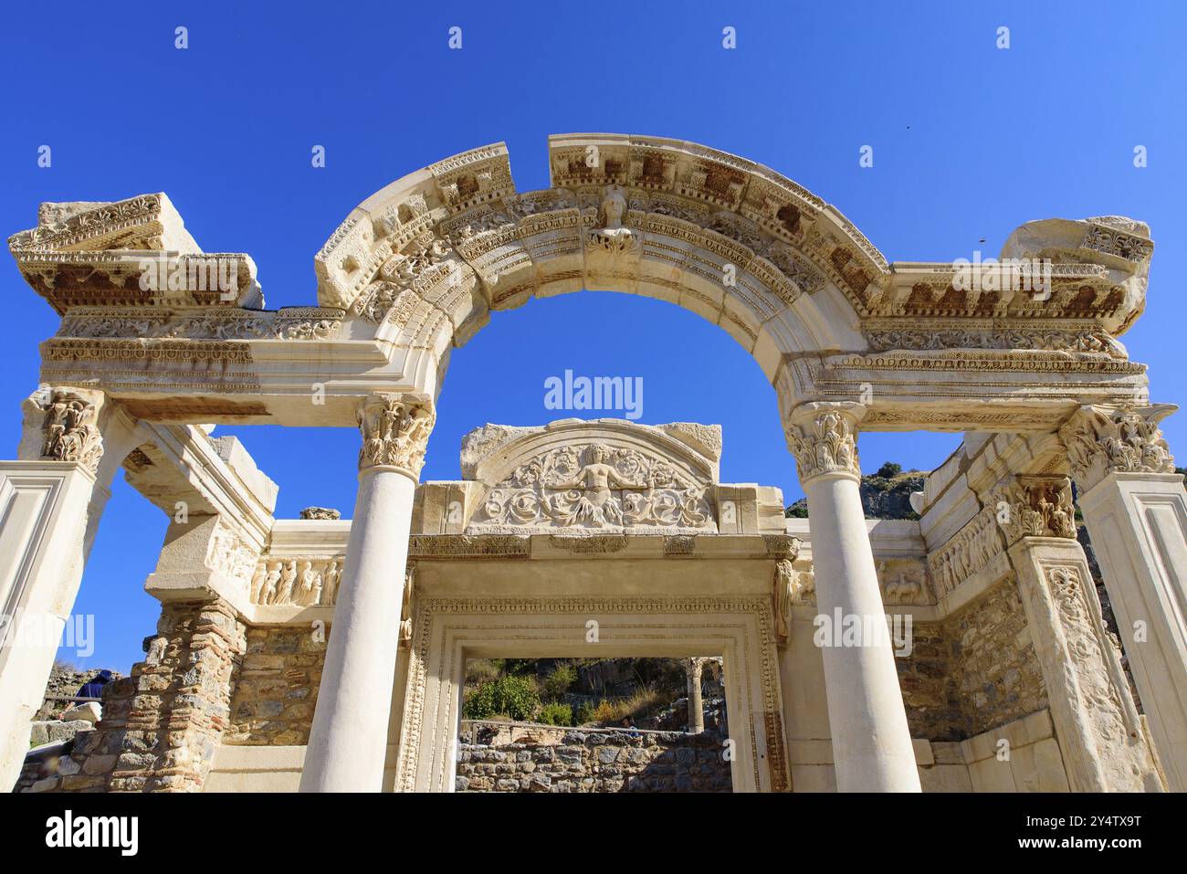 Temple of Hadrian, an ancient Roman building in Ephesus Archaeological ...