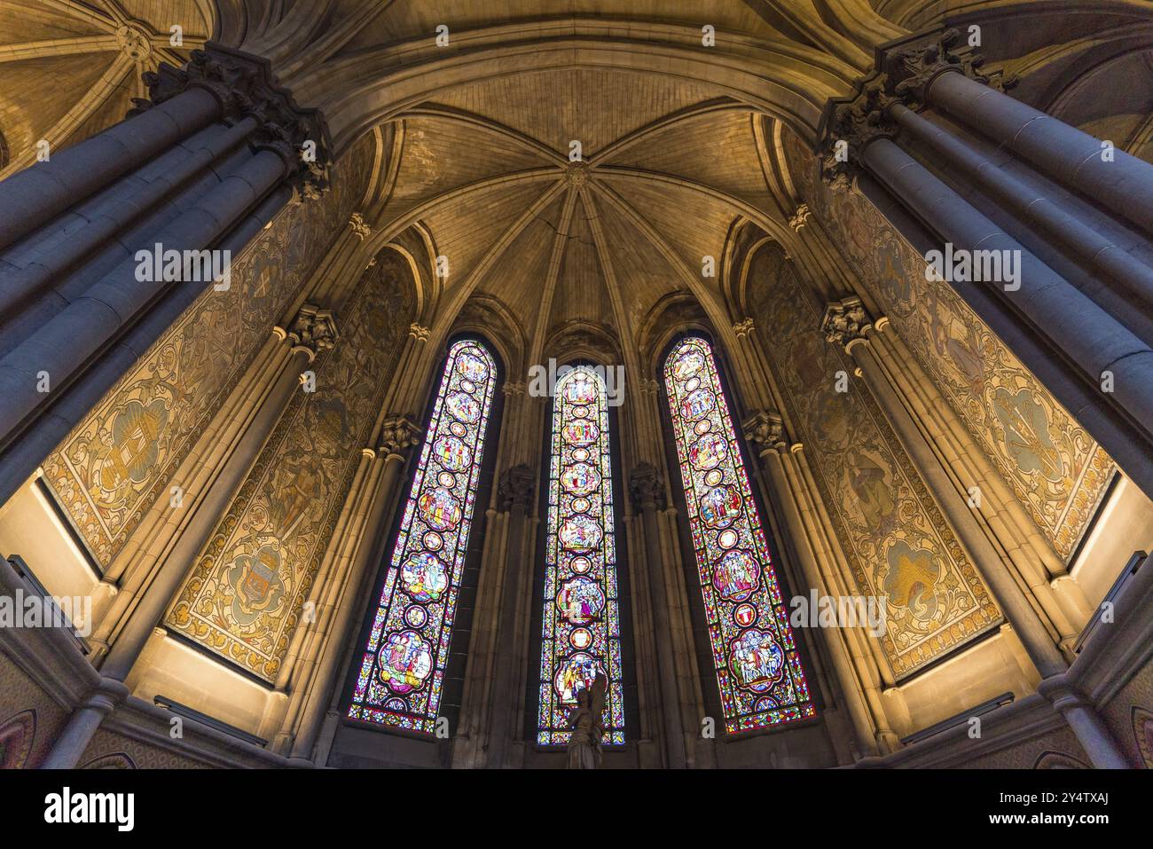 The interior of Lille Cathedral, the Basilica of Notre Dame de la ...